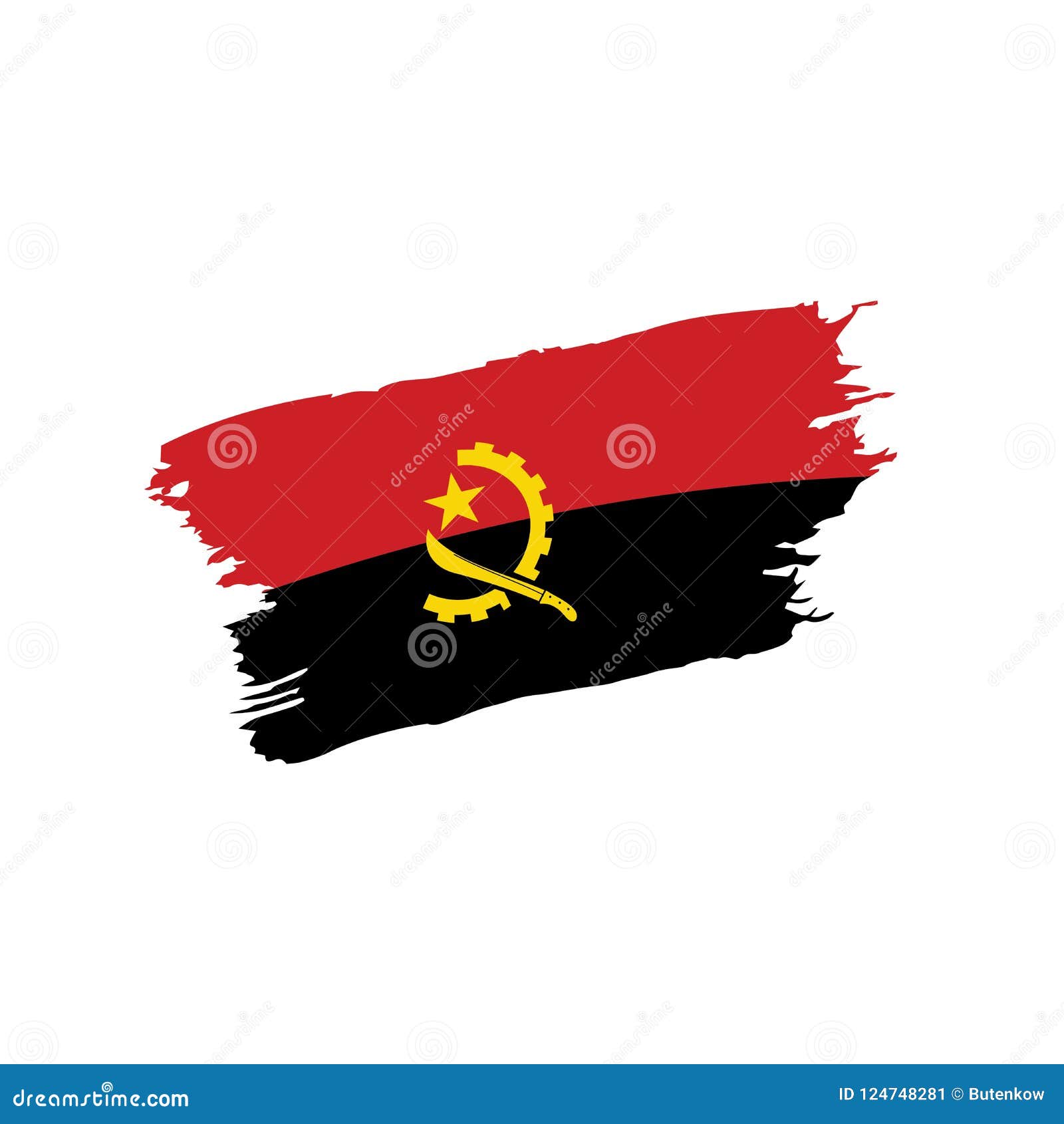 Bandera De Angola, Ejemplo Del Vector Ilustración del Vector ...