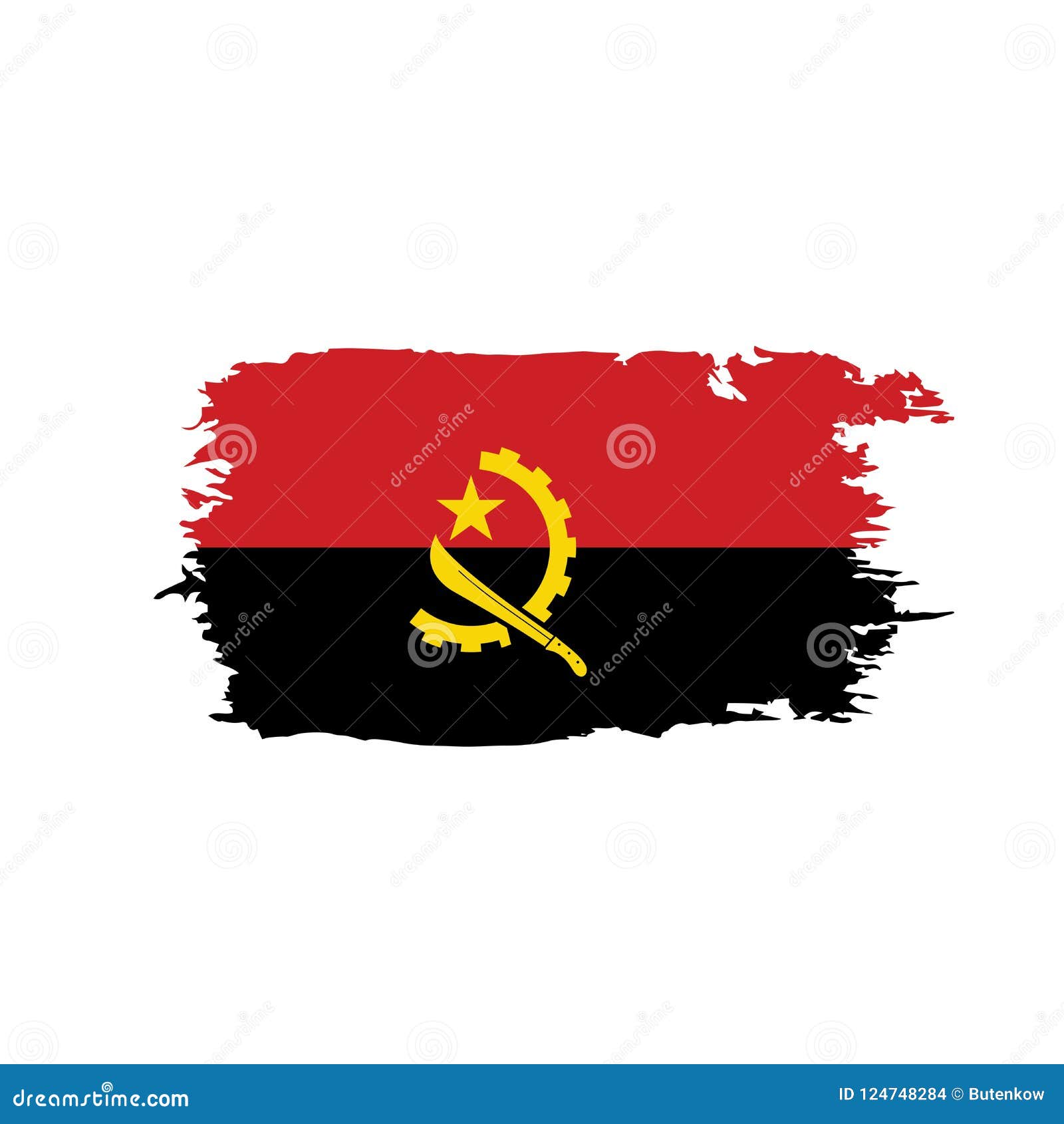 Bandera De Angola, Ejemplo Del Vector Ilustración del Vector ...