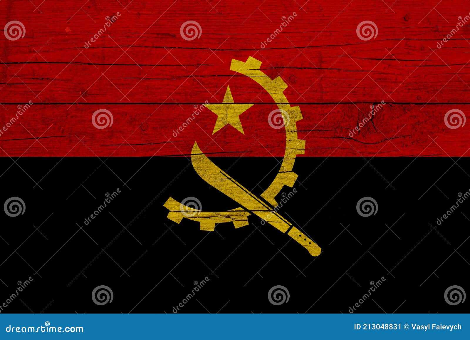 Bandera De Angola. Textura De Madera De La Bandera De Angola Imagen de ...