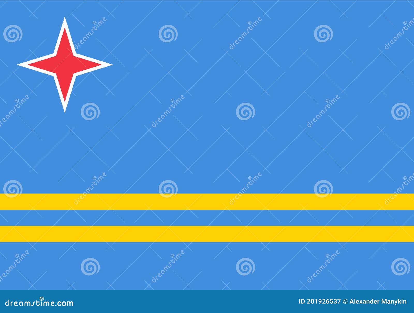 Bandera de Aruba ilustración del vector. Ilustración de aislamiento ...