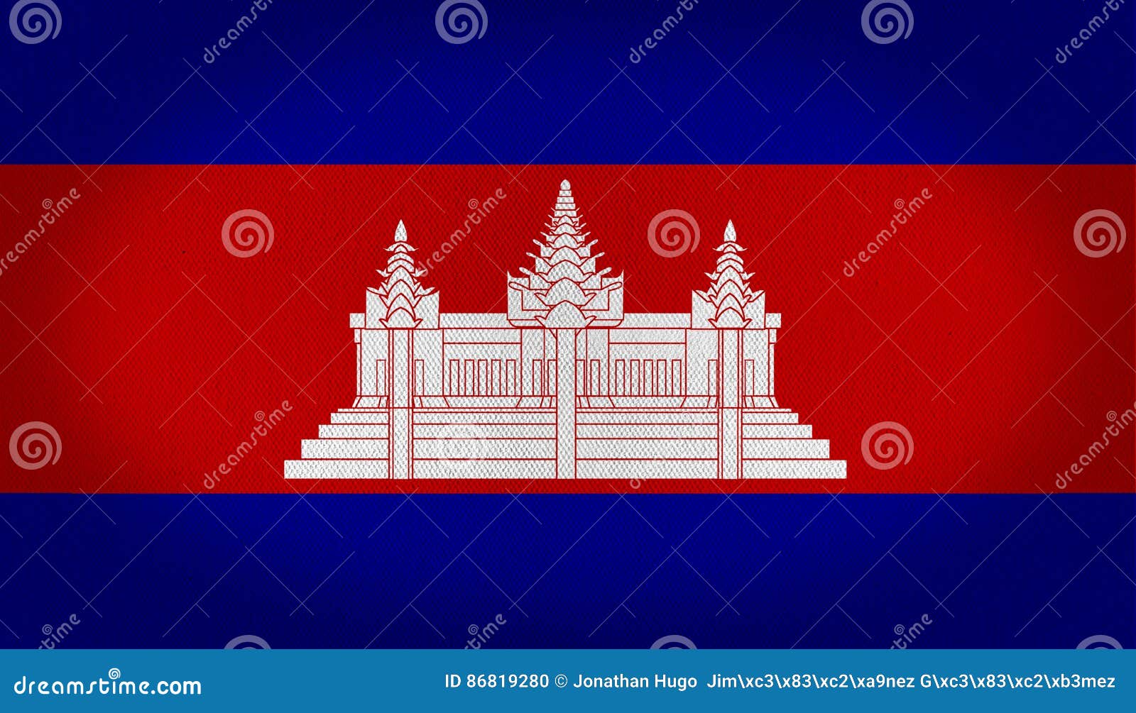 Bandera de Camboya stock de ilustración. Ilustración de textura - 86819280