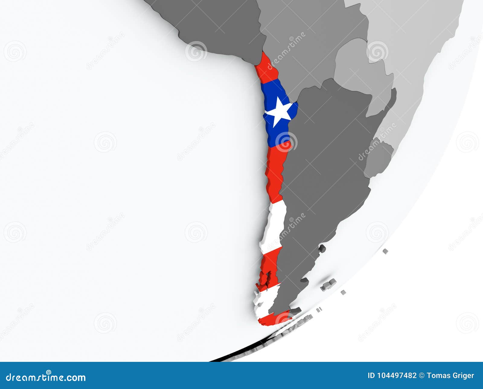 Bandera de Chile en mapa stock de ilustración. Ilustración de objeto ...