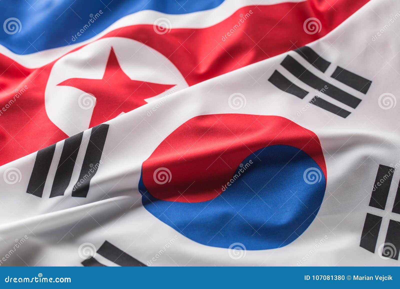 Bandera De Corea Del Norte Y Sur Bandera Colorida De Corea Del Norte ...