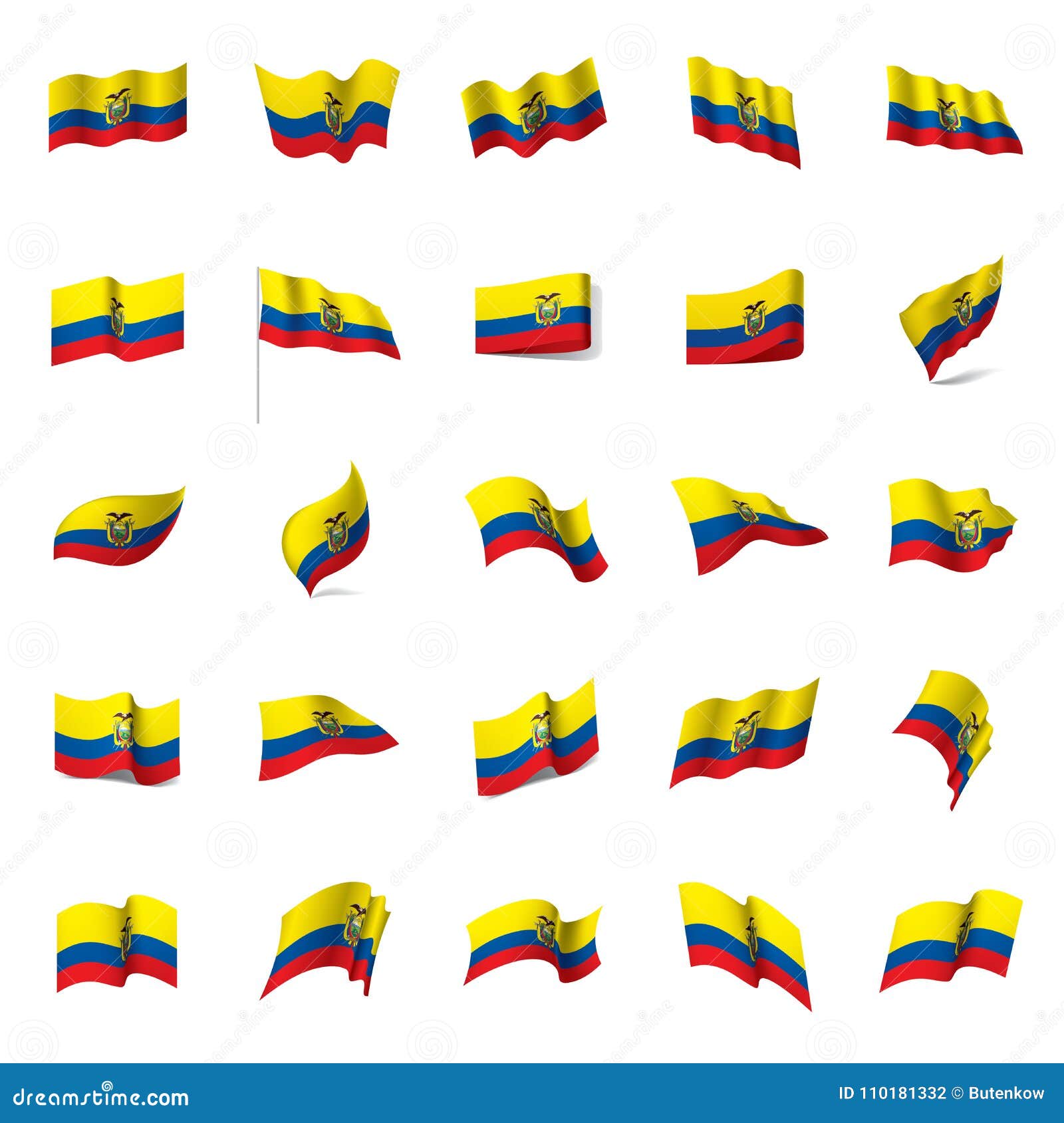 Bandera De Ecuador, Ejemplo Del Vector Ilustración del Vector ...