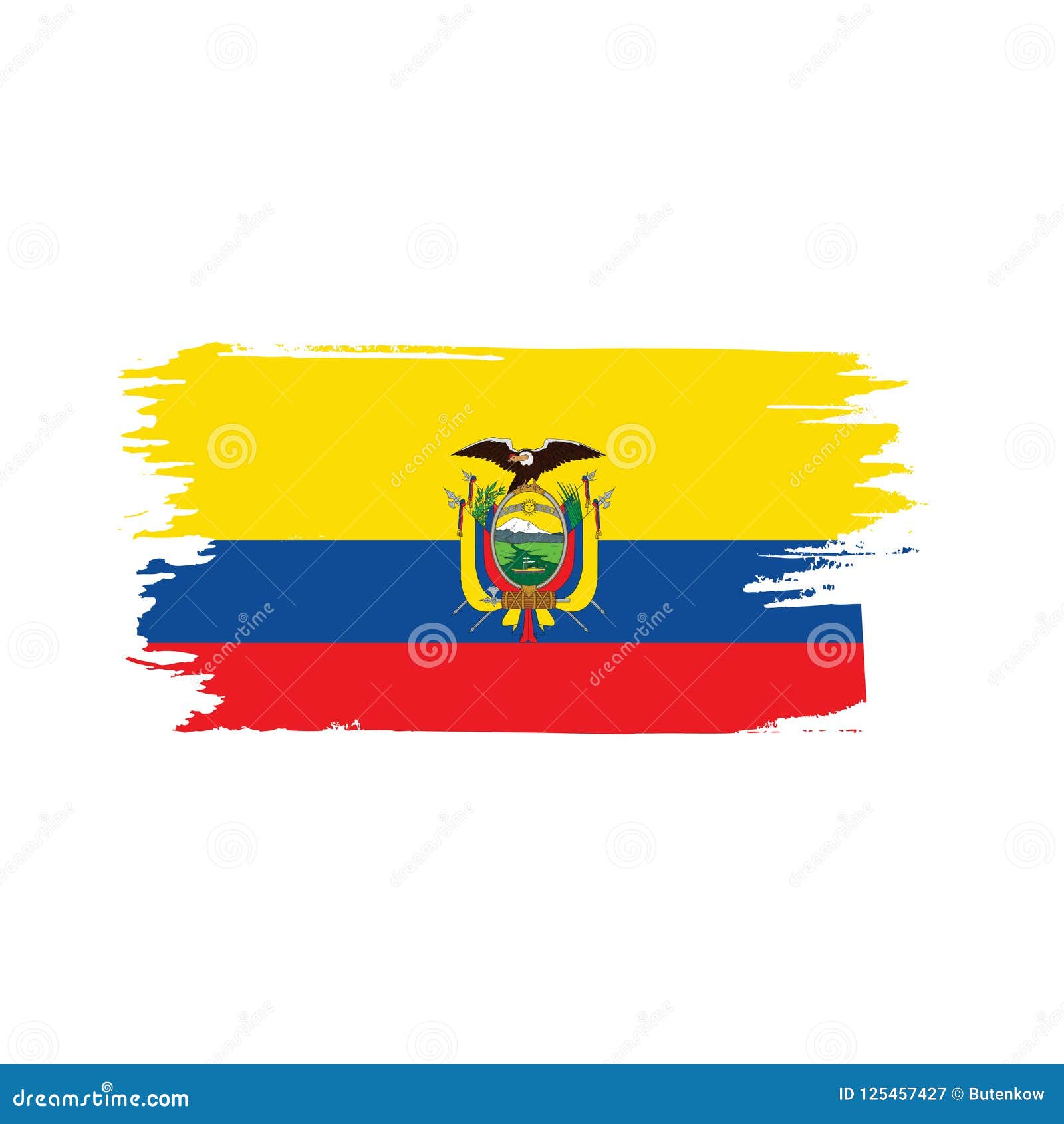 Bandera De Ecuador, Ejemplo Del Vector Ilustración del Vector ...