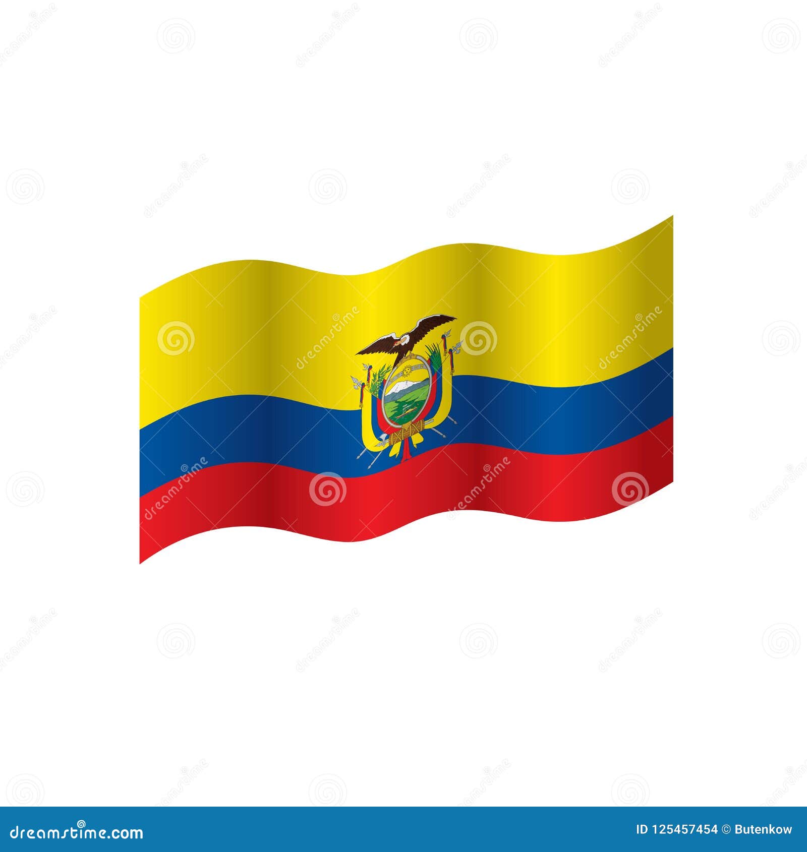 Bandera De Ecuador, Ejemplo Del Vector Ilustración del Vector ...