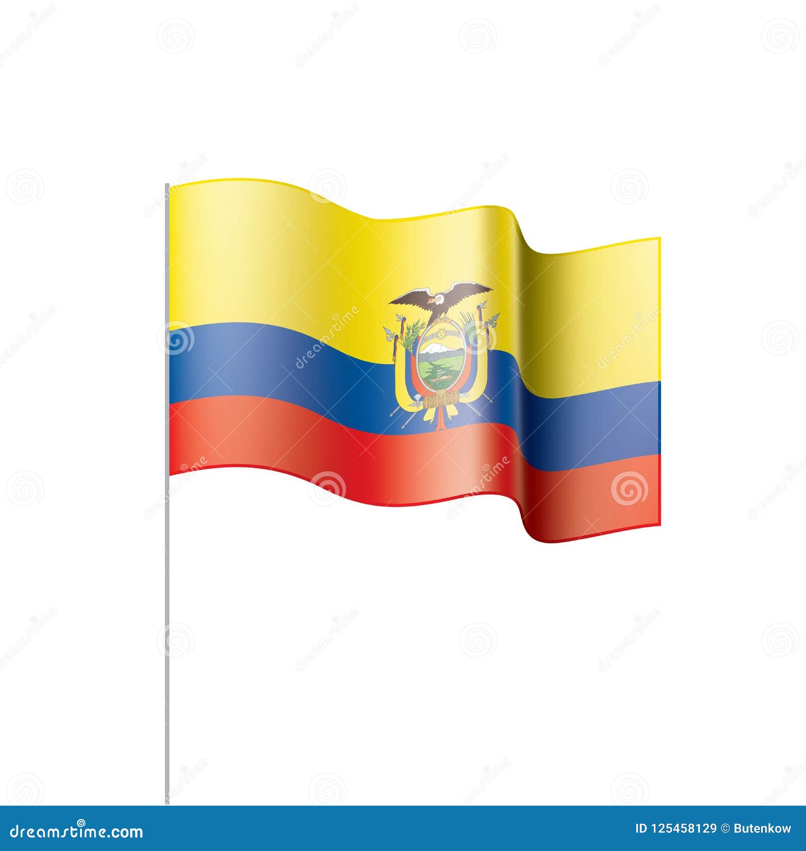 Bandera De Ecuador, Ejemplo Del Vector Ilustración del Vector ...