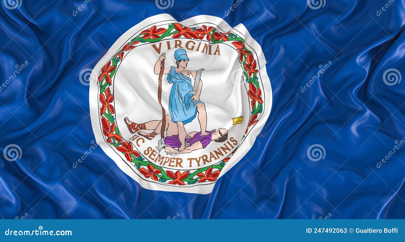 Bandera De Estados Unidos De Virginia Stock de ilustración ...