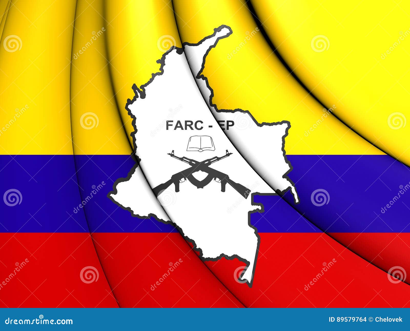 Bandera de FARC-EP stock de ilustración. Ilustración de bandera - 89579764