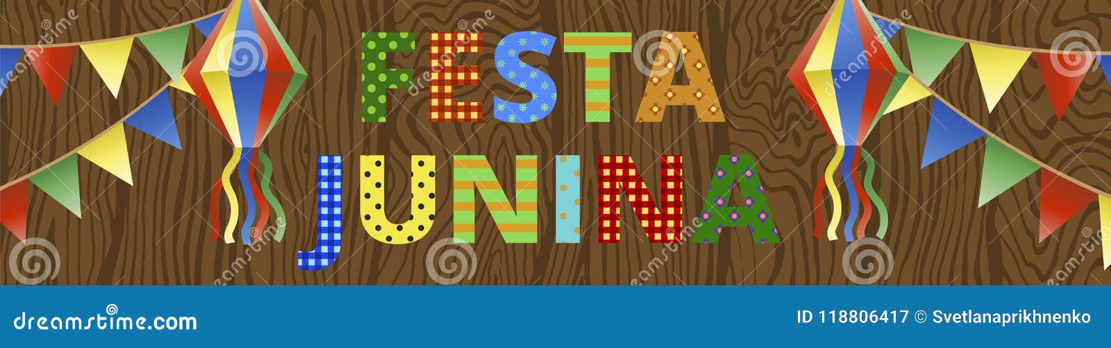 Bandera de Festa Junina ilustración del vector. Ilustración de color ...