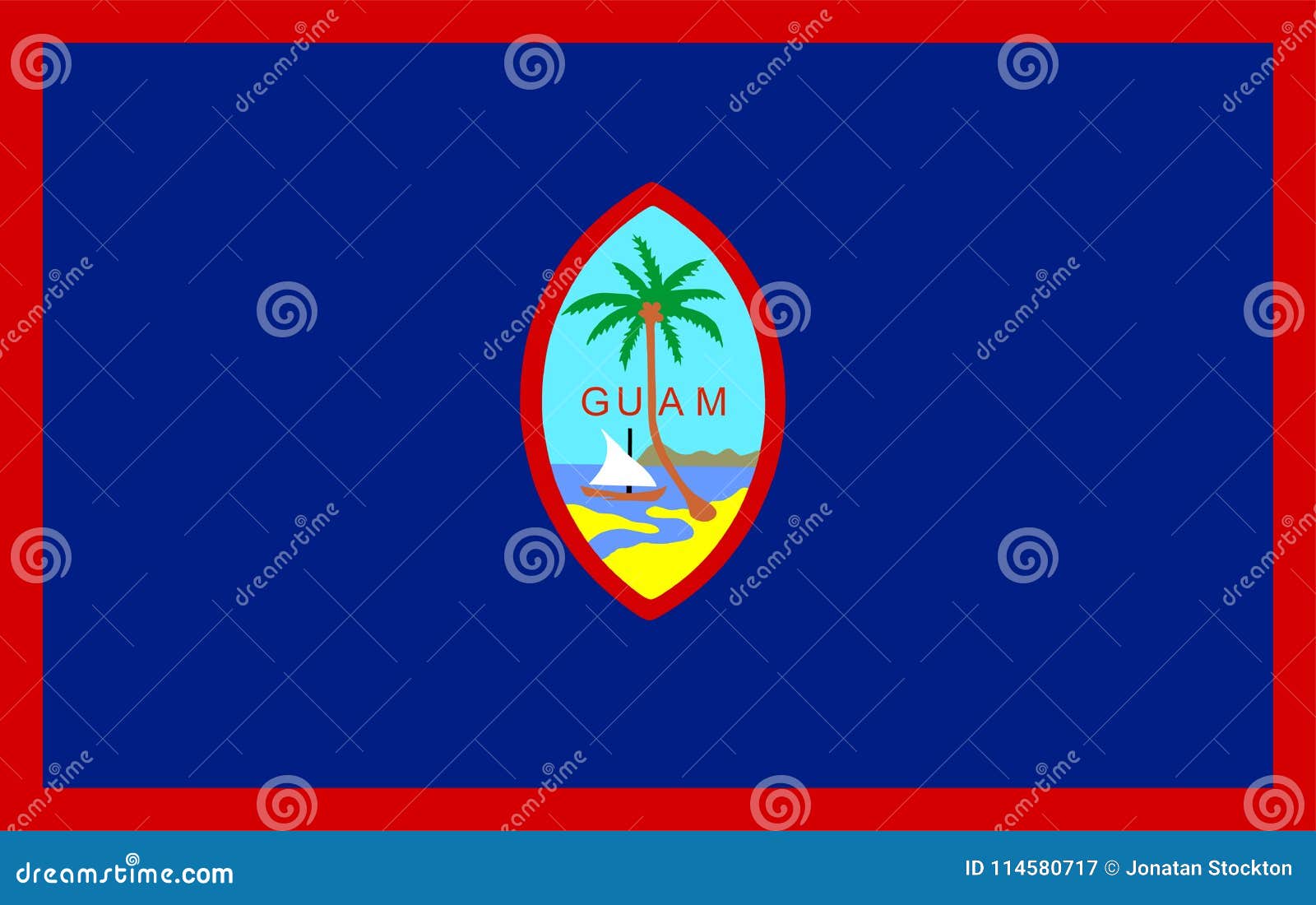 Bandera de Guam stock de ilustración. Ilustración de retro - 114580717