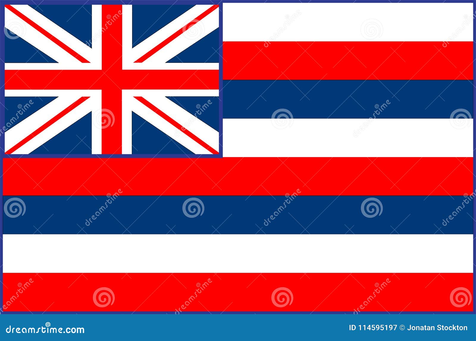 Bandera de Hawaii stock de ilustración. Ilustración de libertad - 114595197