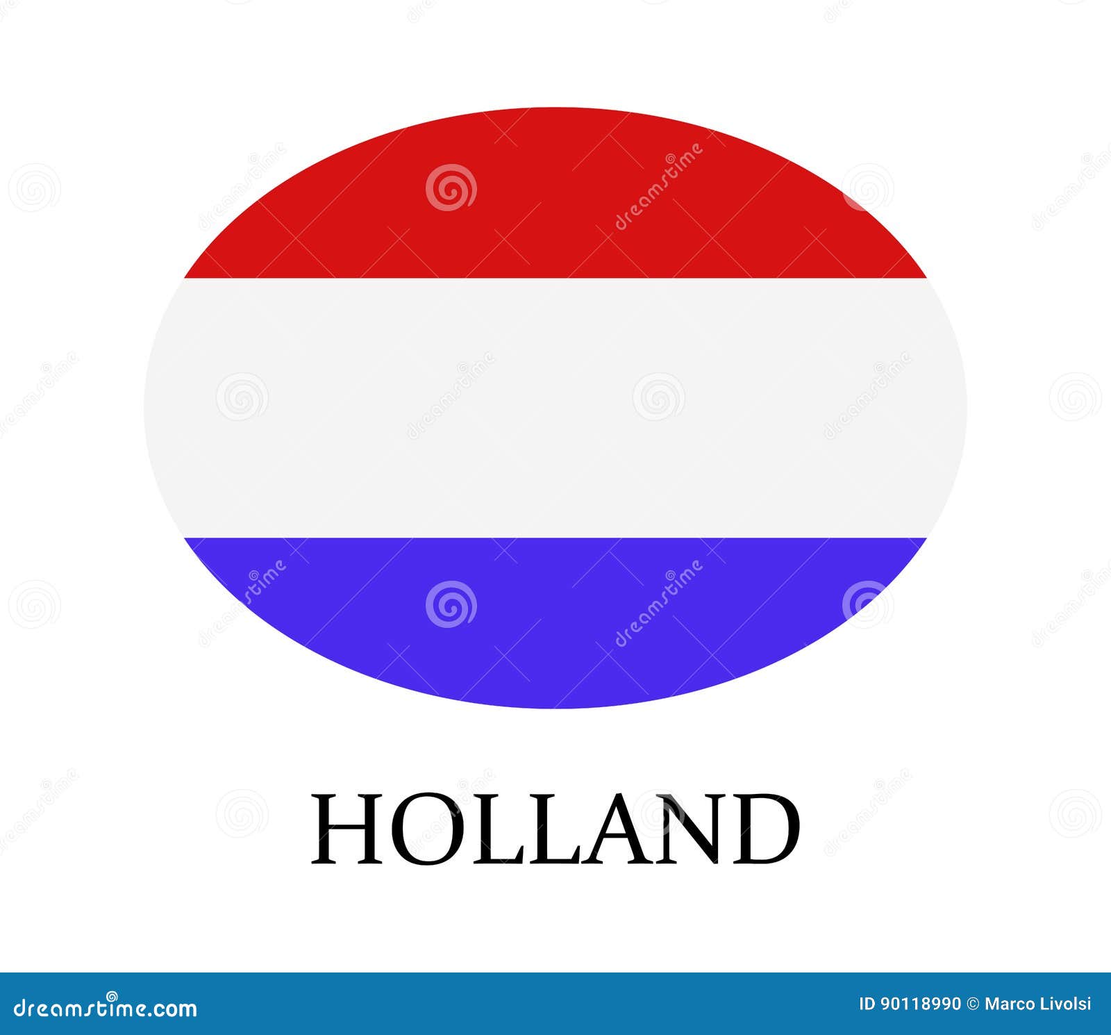 Bandera De Holanda Ilustrada Stock de ilustración - Ilustración de ...