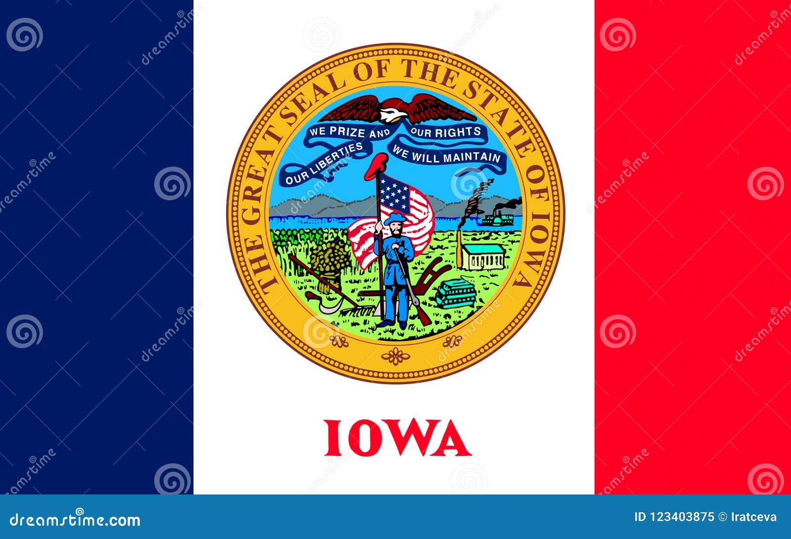 Bandera De Iowa, Los E.E.U.U. Imagen de archivo - Imagen de fondo ...