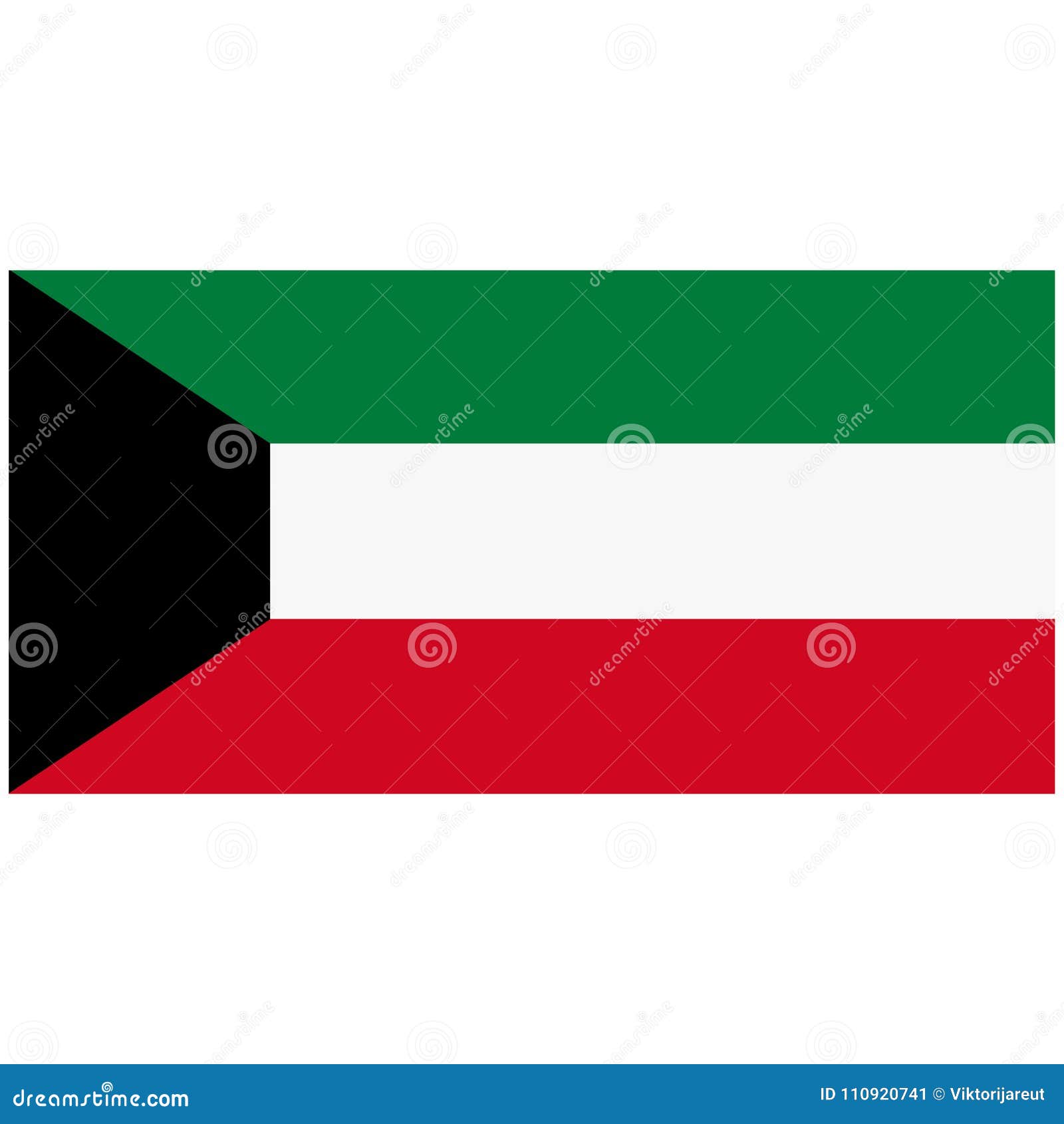 Bandera de Kuwait stock de ilustración. Ilustración de bandera - 110920741