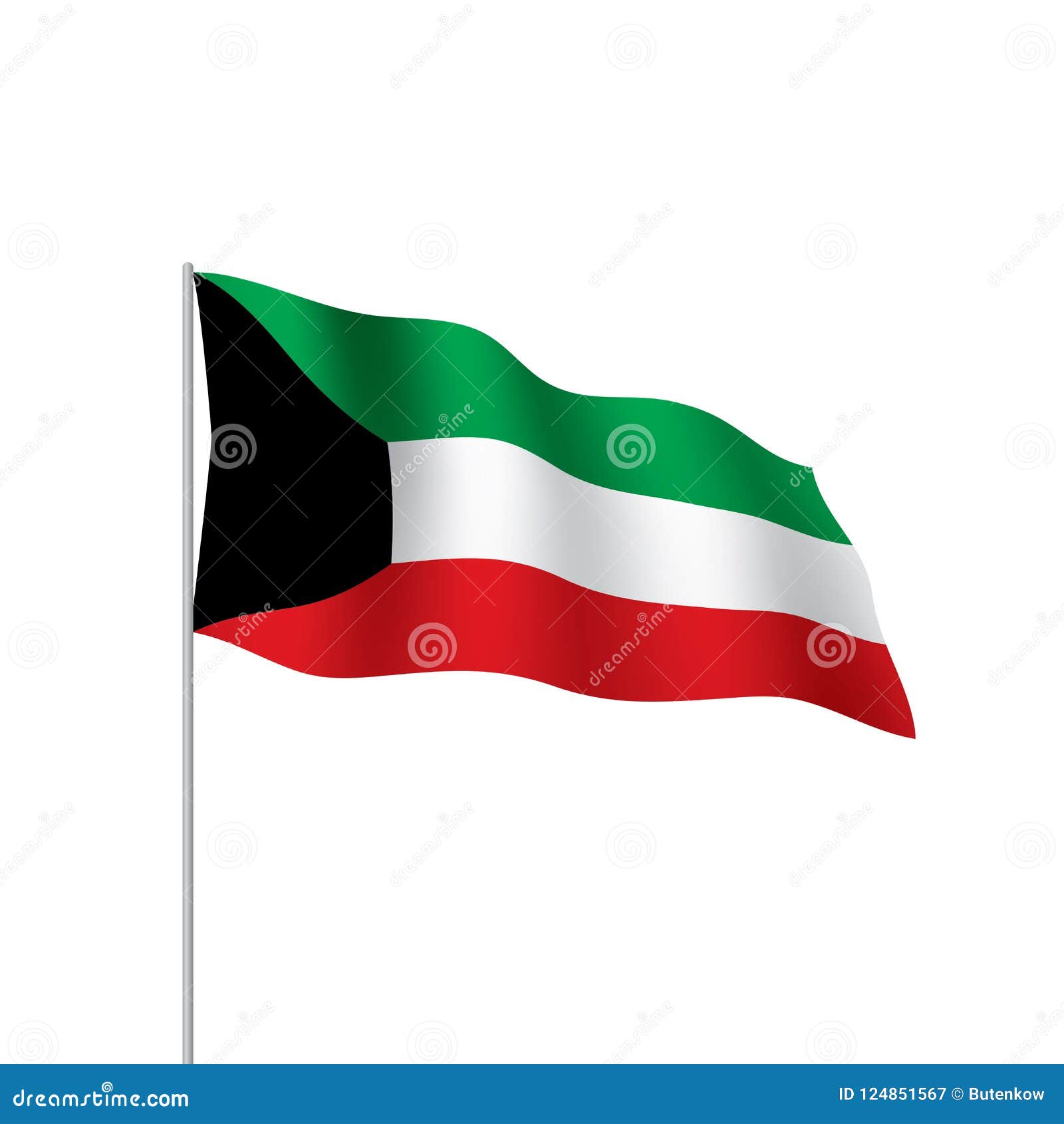 Bandera De Kuwait, Ejemplo Del Vector Stock de ilustración ...
