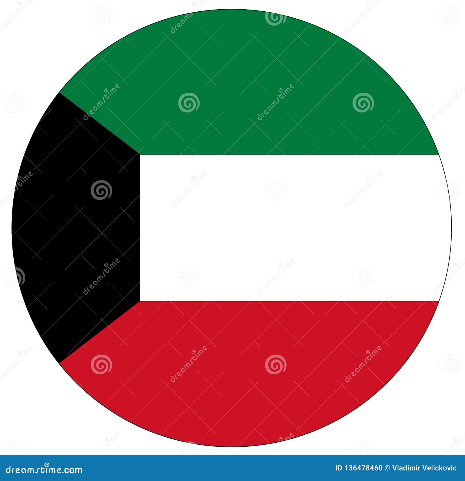 Bandera De Kuwait - El Estado De Kuwait Ilustración del Vector ...