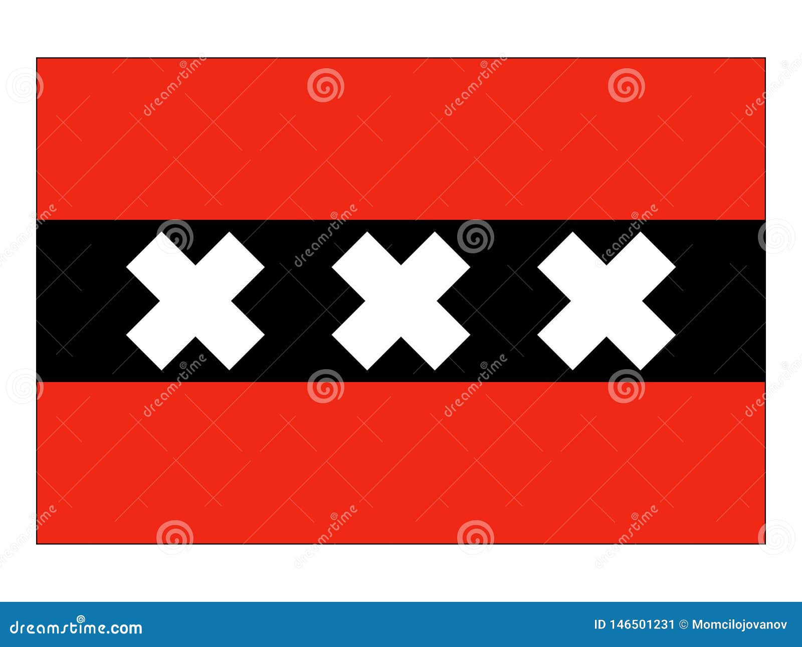 Bandera De La Ciudad De Amsterdam Ilustración del Vector - Ilustración ...