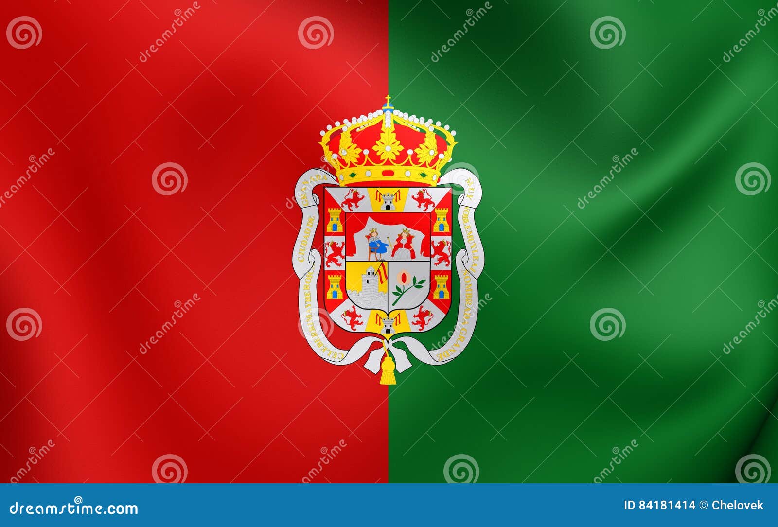 Bandera De La Ciudad De Granada, España Stock de ilustración ...