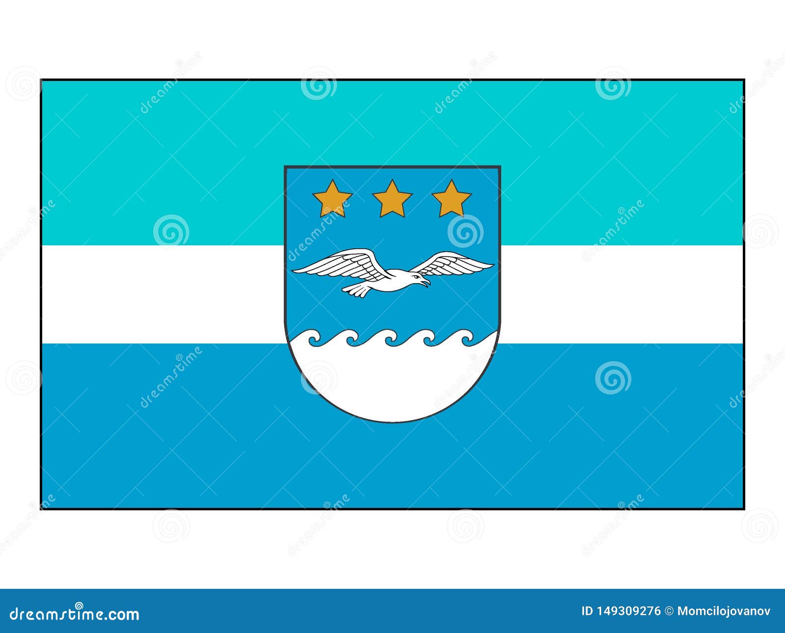 Bandera De La Ciudad Letona De Jurmala Ilustración del Vector ...