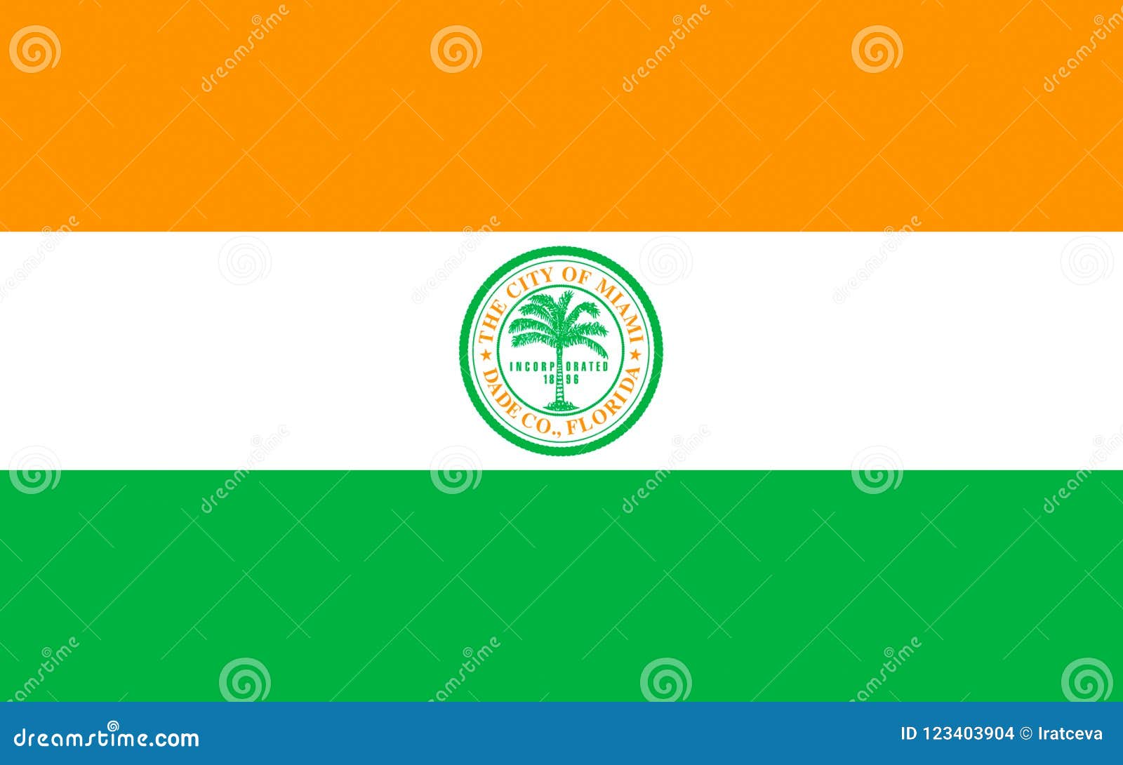 Bandera De La Ciudad De Miami En La Florida, Los E.E.U.U. Foto de ...