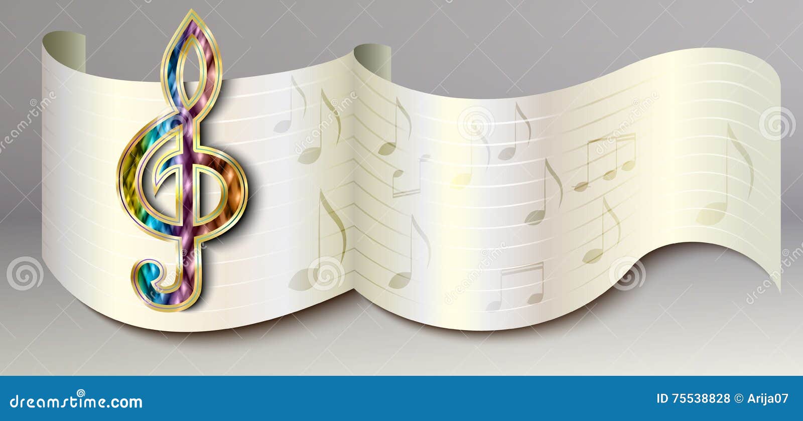 Bandera de la música ilustración del vector. Ilustración de fila - 75538828