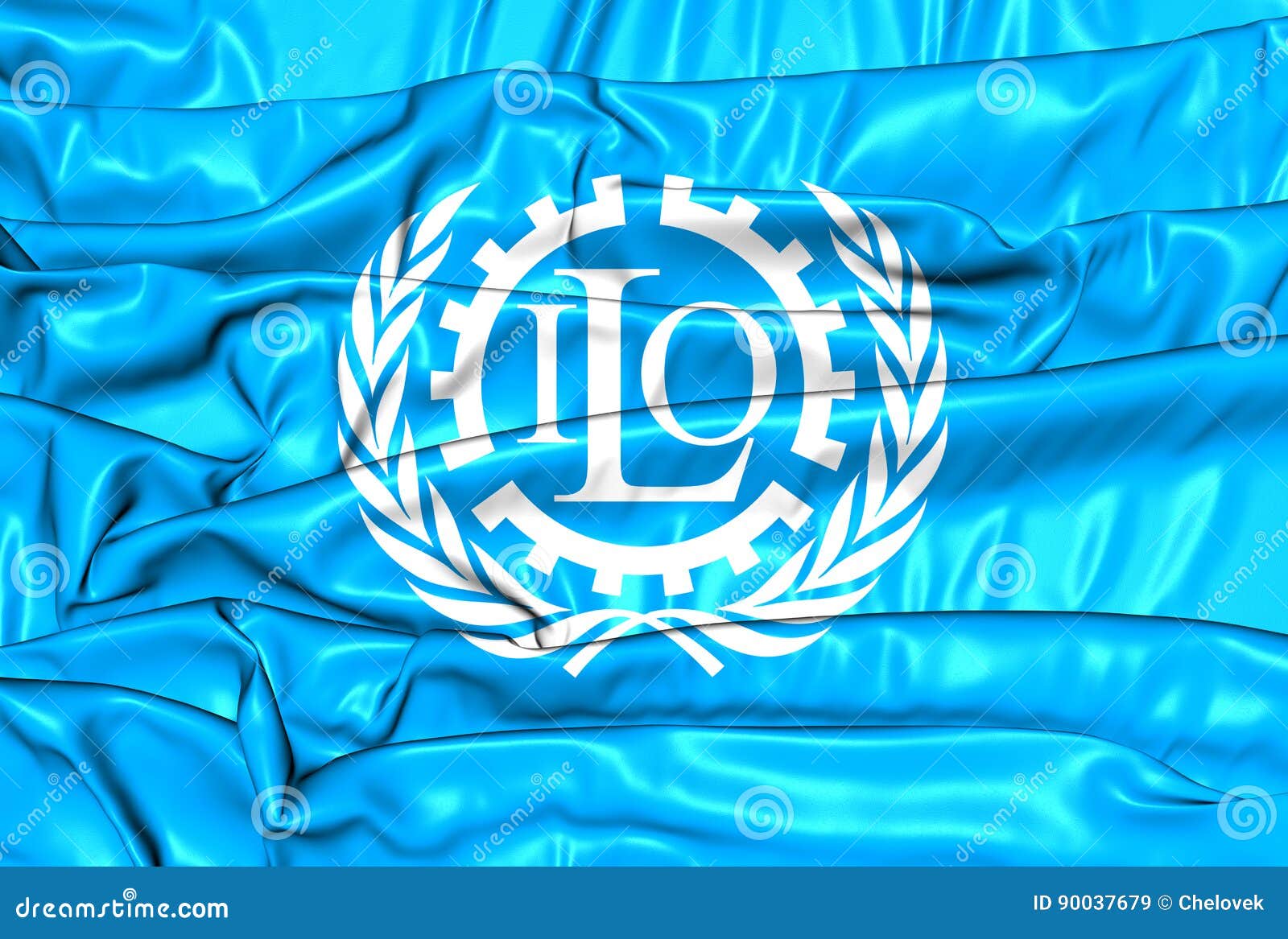 Bandera de la OIT stock de ilustración. Ilustración de bandera - 90037679