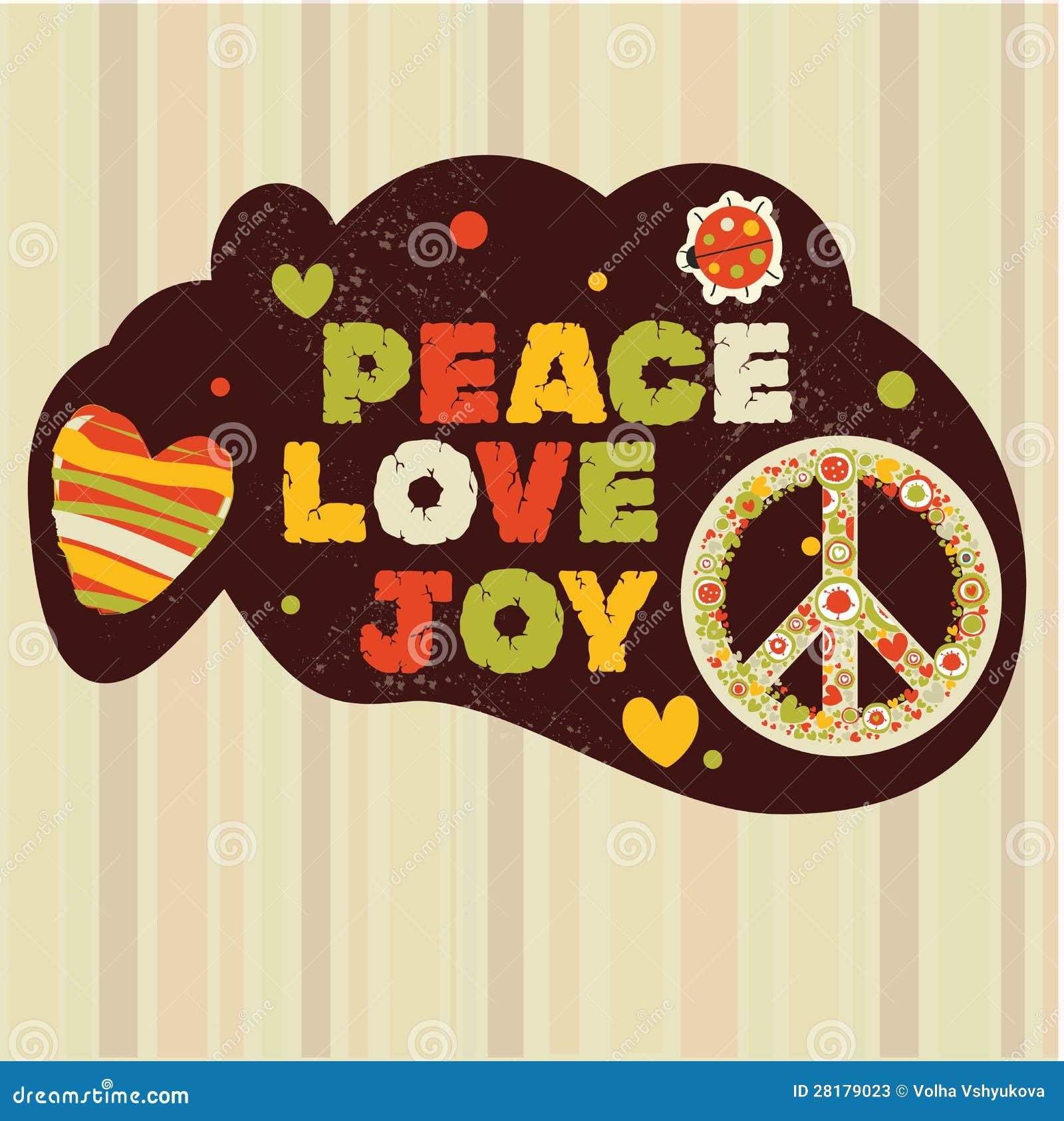 Bandera De La Paz Del Hippie Ilustración del Vector - Ilustración de ...