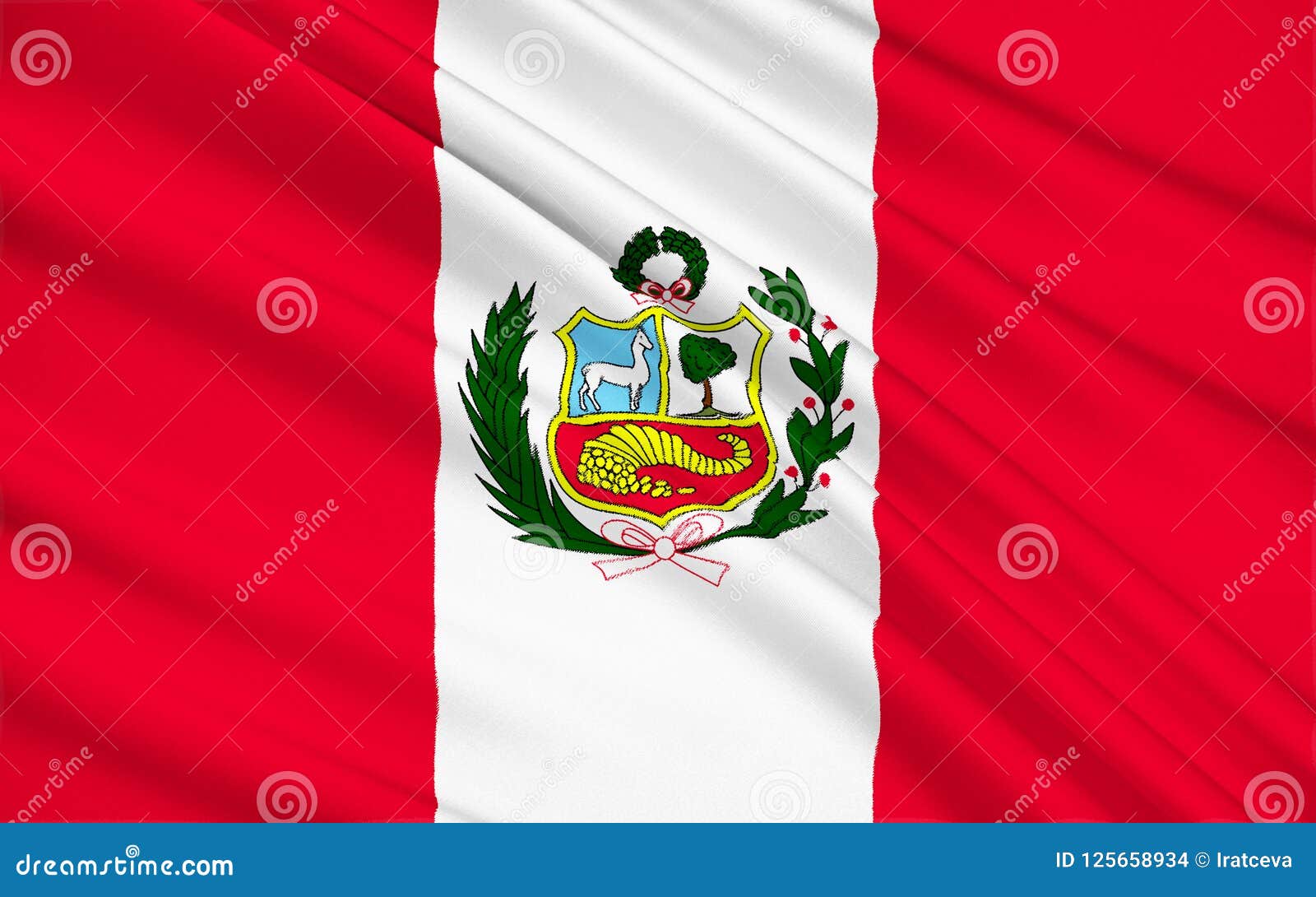 Bandera De La República De Perú, Lima Stock de ilustración ...