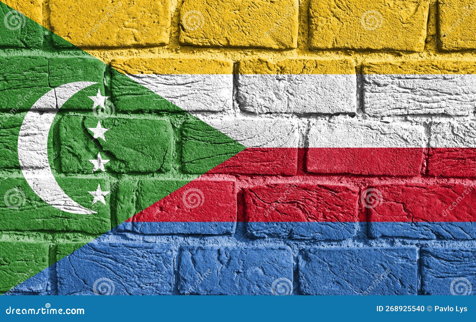 Bandera De Las Comoras En La Pared Foto de archivo - Imagen de ...