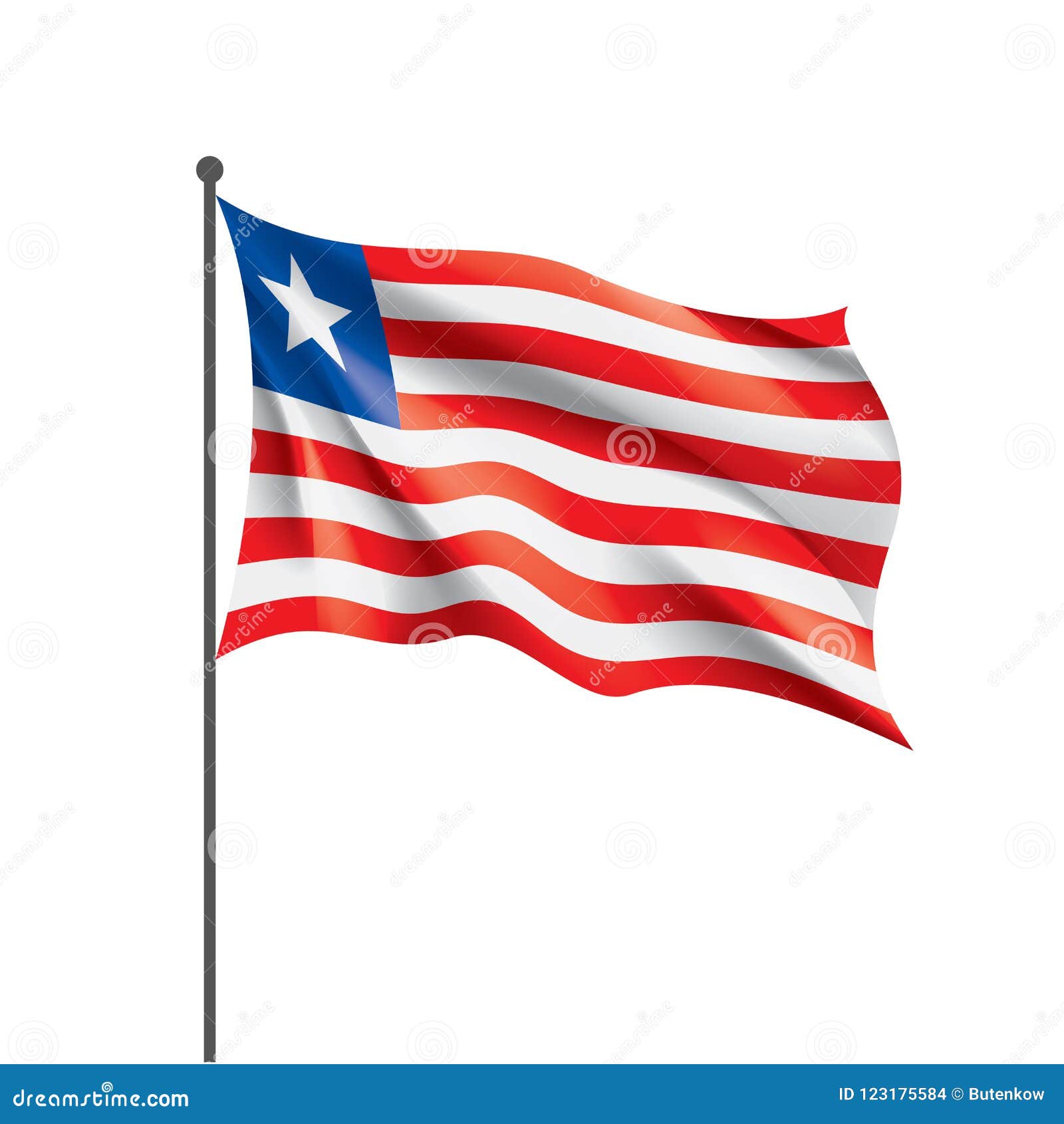 Bandera De Liberia, Ejemplo Del Vector Ilustración del Vector ...
