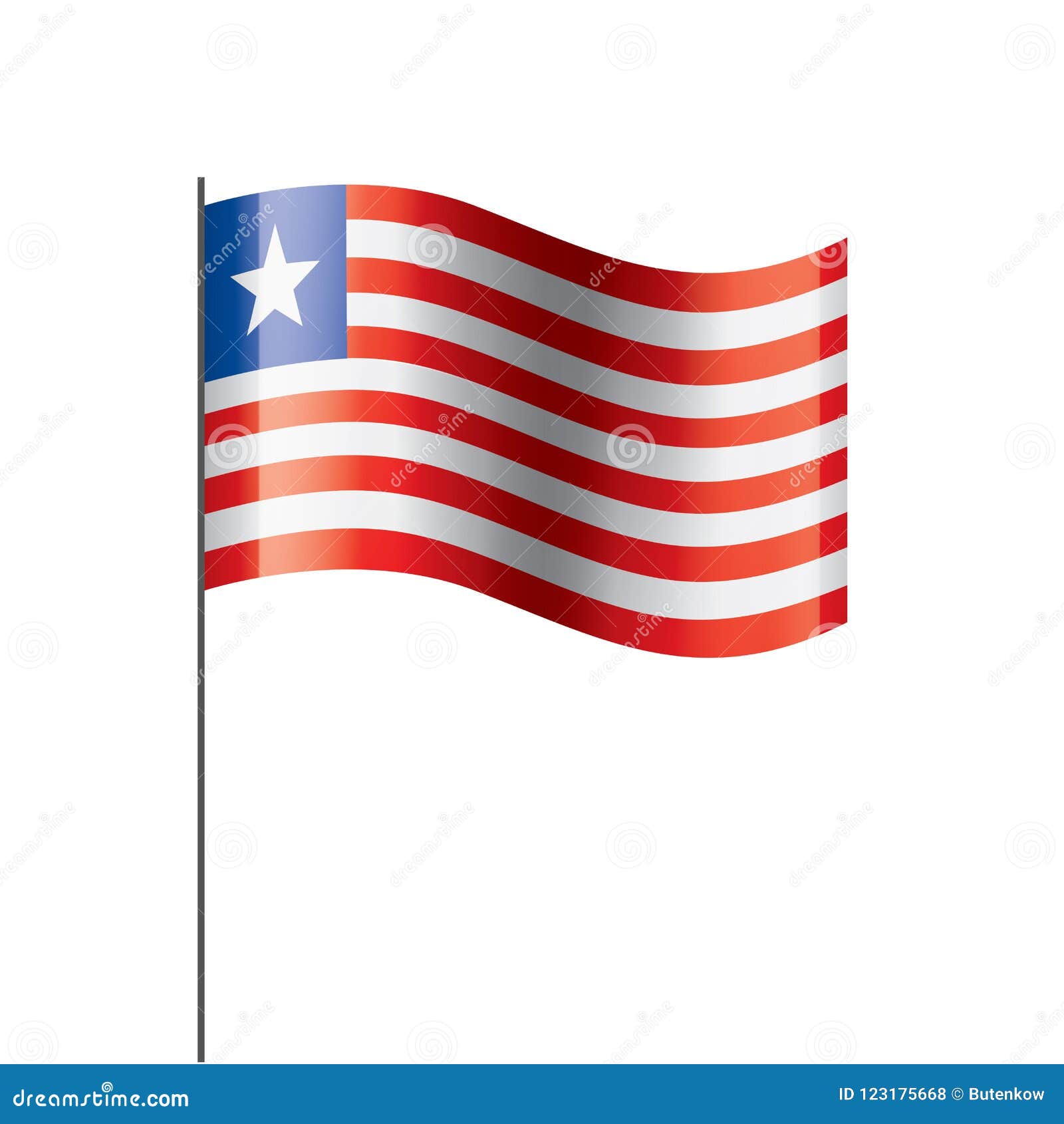 Bandera De Liberia, Ejemplo Del Vector Ilustración del Vector ...