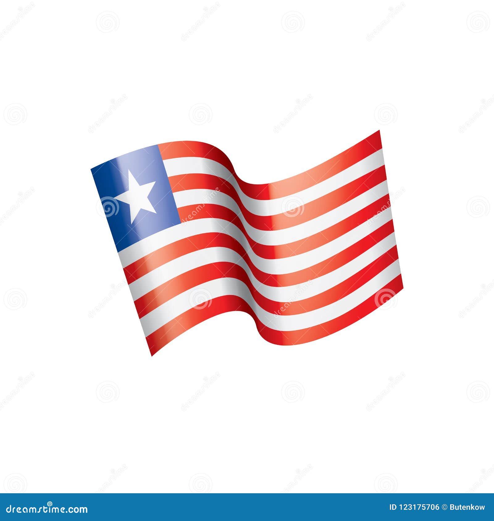 Bandera De Liberia, Ejemplo Del Vector Ilustración del Vector ...
