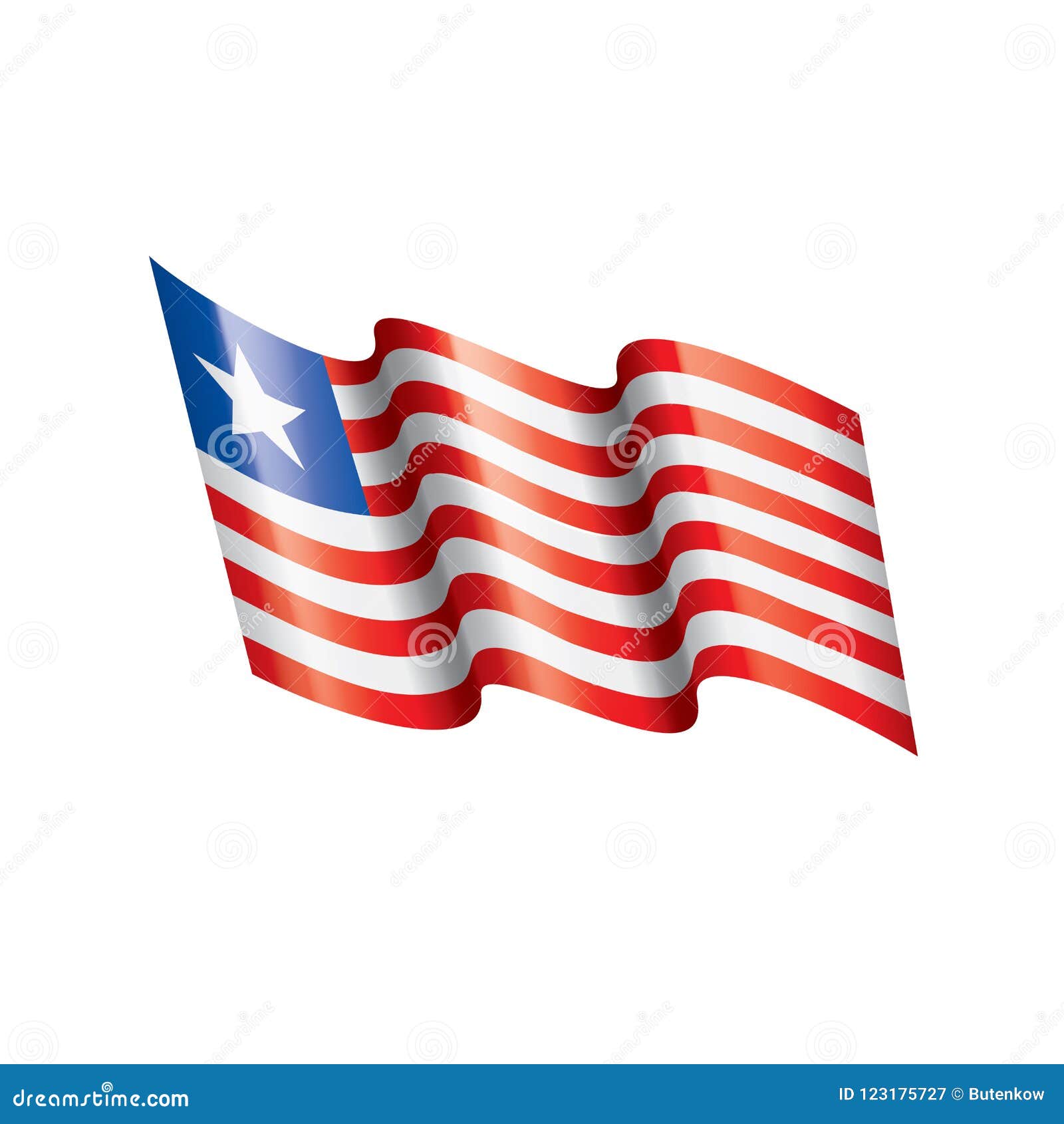 Bandera De Liberia, Ejemplo Del Vector Ilustración del Vector ...
