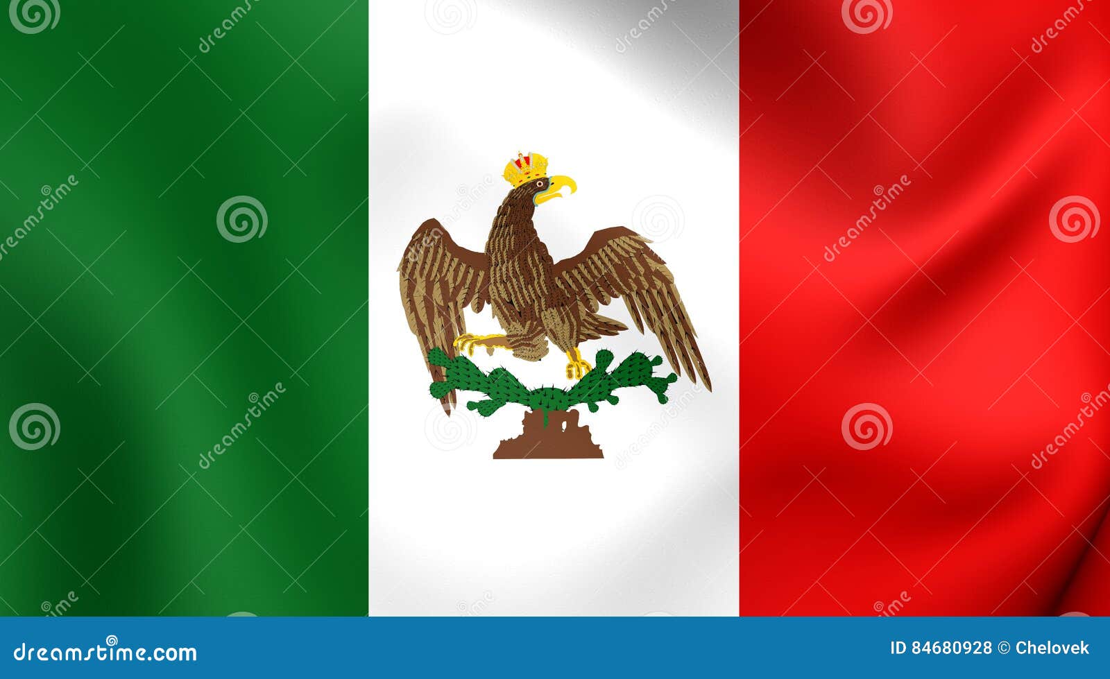 Bandera De México 1821-1823 Stock de ilustración - Ilustración de viejo ...