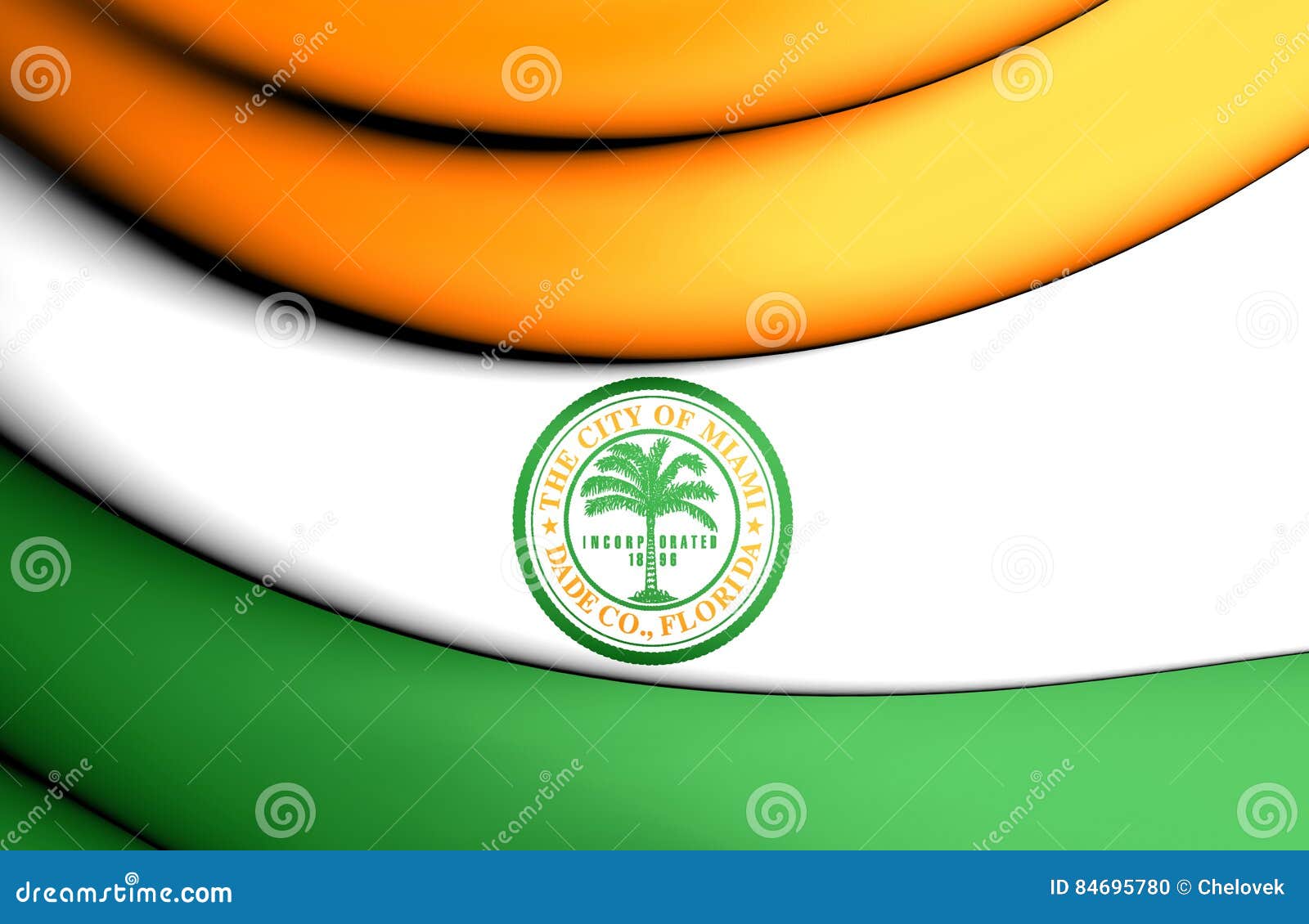 Bandera De Miami, Los E.E.U.U. Stock de ilustración - Ilustración de ...