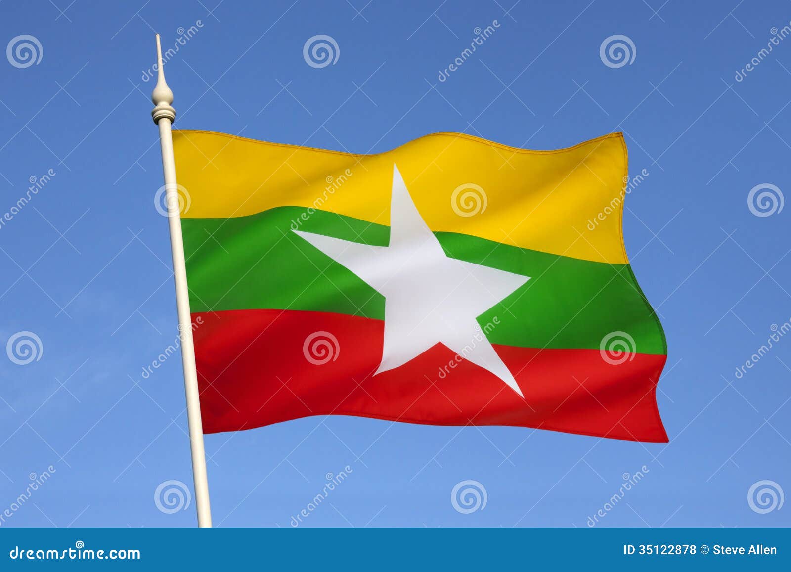 Bandera De Myanmar (Birmania) Fotos de archivo libres de regalías ...