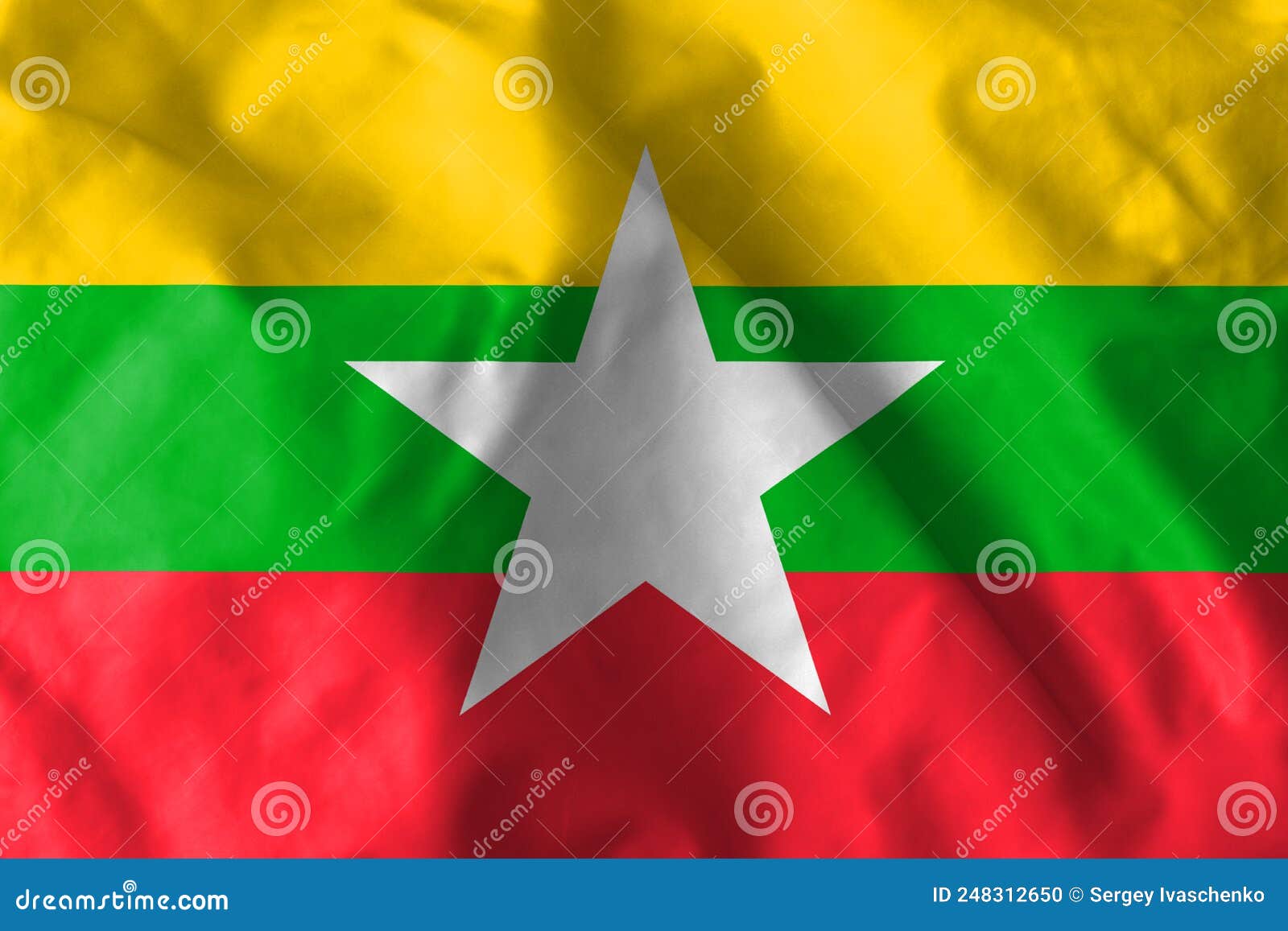 Bandera de myanmar. foto de archivo. Imagen de birmania - 248312650