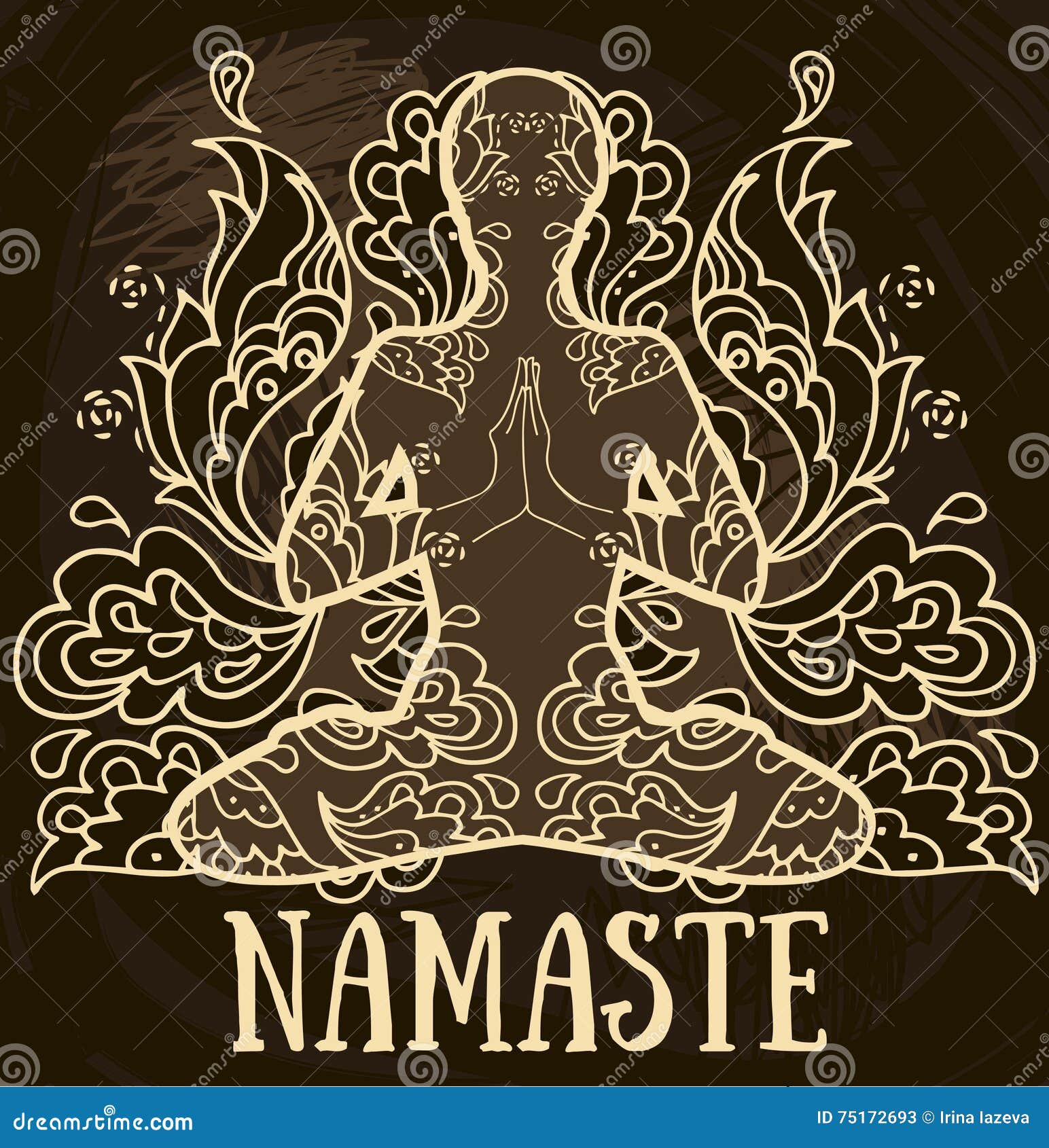 Bandera de Namaste ilustración del vector. Ilustración de loto - 75172693