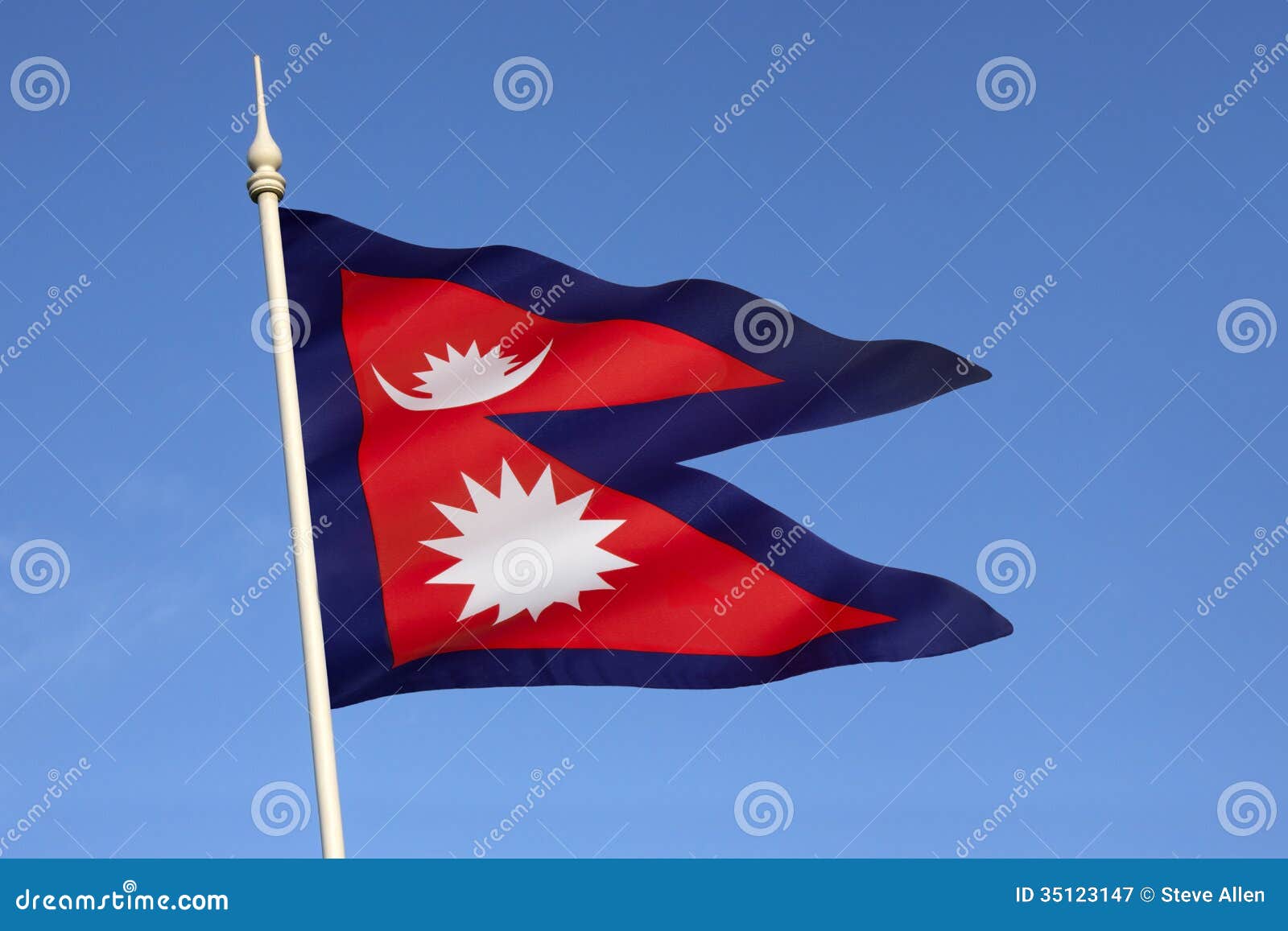 Bandera de Nepal imagen de archivo. Imagen de asta, emblema - 35123147