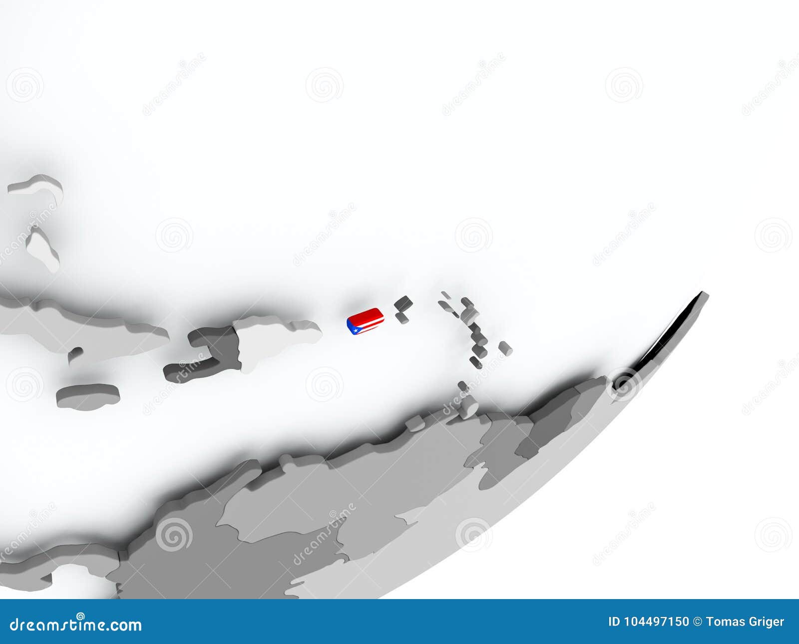 Bandera De Puerto Rico En Mapa Stock de ilustración - Ilustración de ...