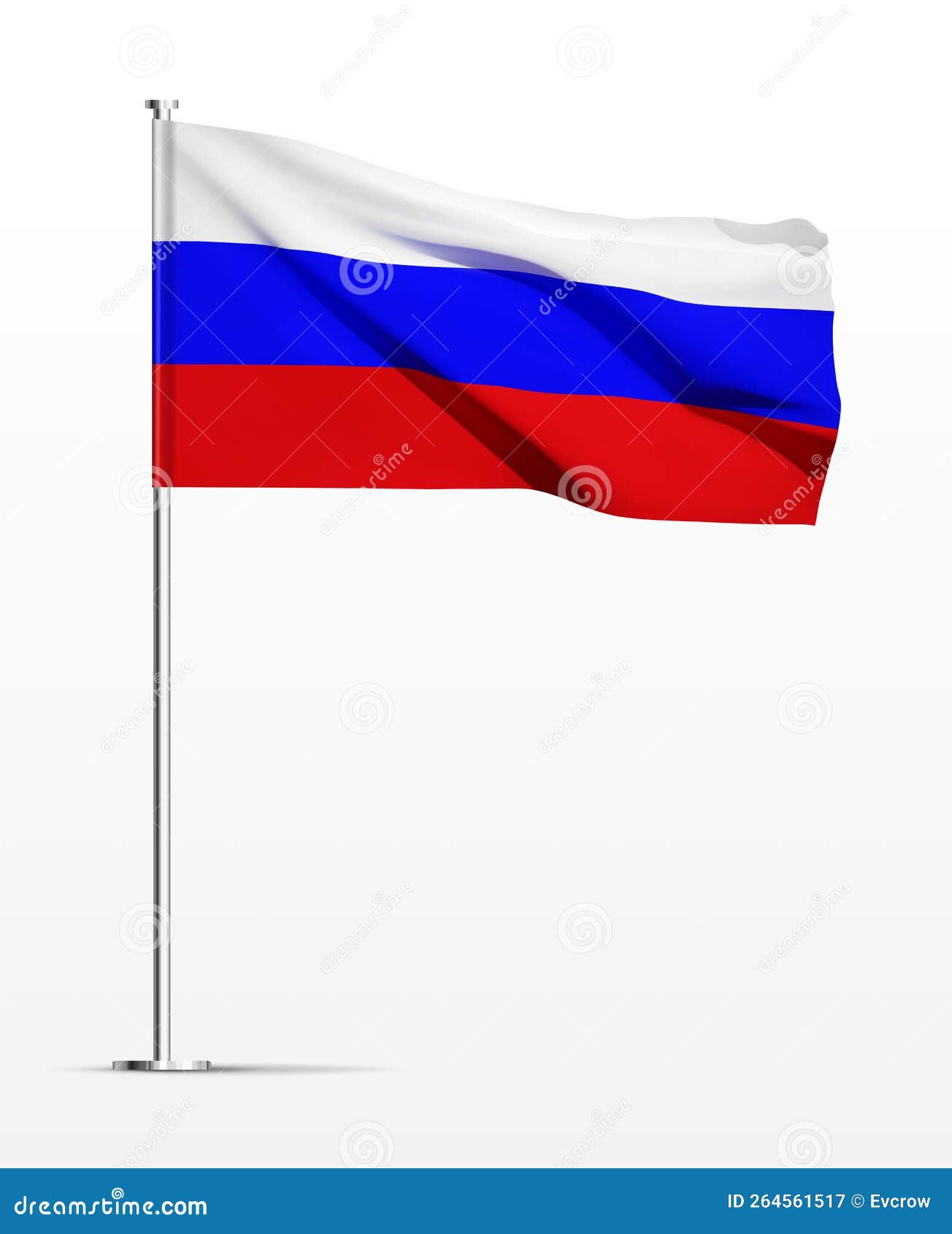 Bandera De Rusia Sobre Fondo Blanco Ilustración del Vector ...