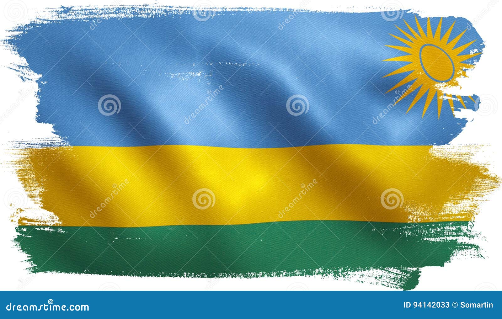 Bandera de Rwanda stock de ilustración. Ilustración de seda - 94142033
