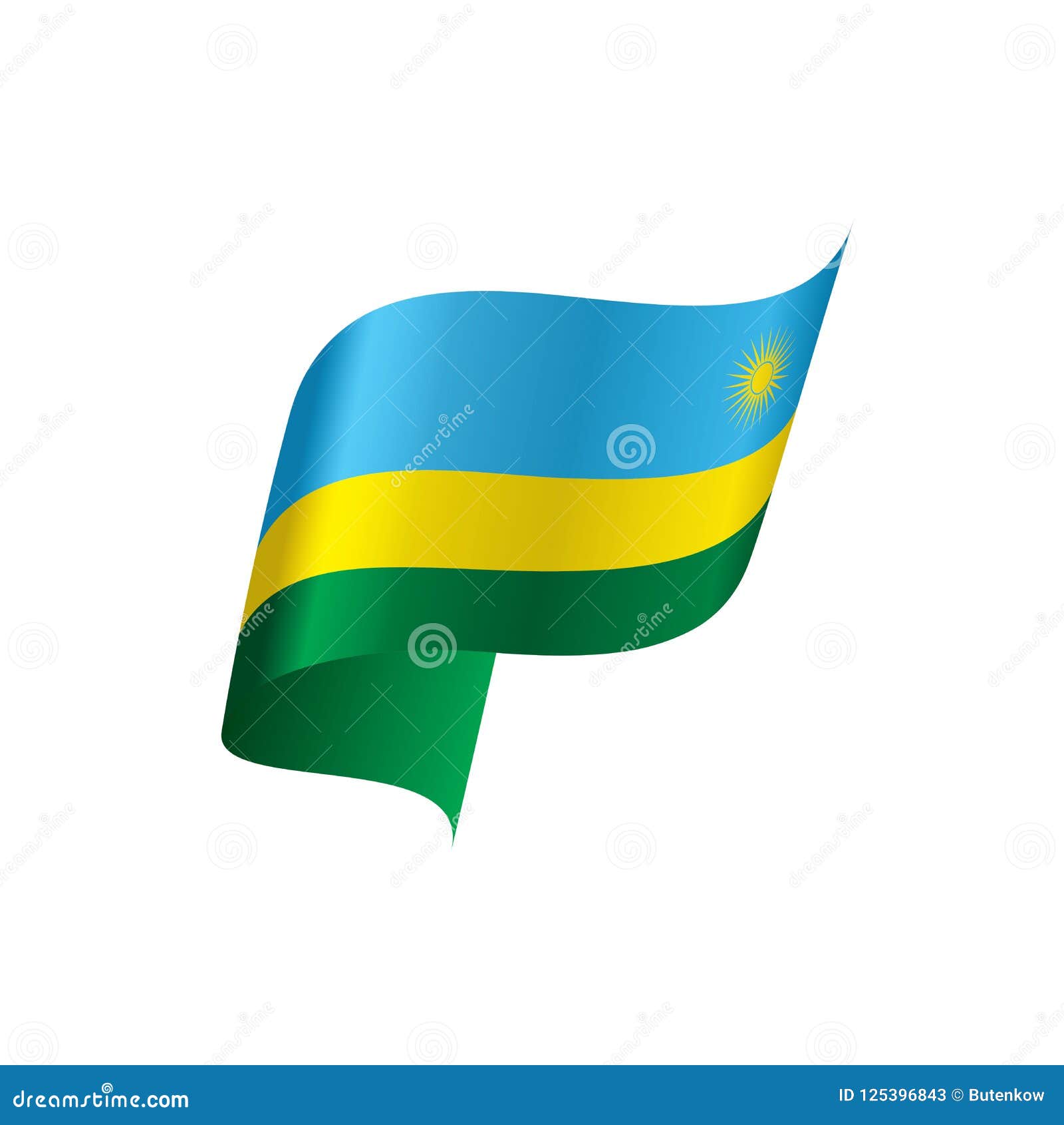 Bandera De Rwanda, Ejemplo Del Vector Ilustración del Vector ...