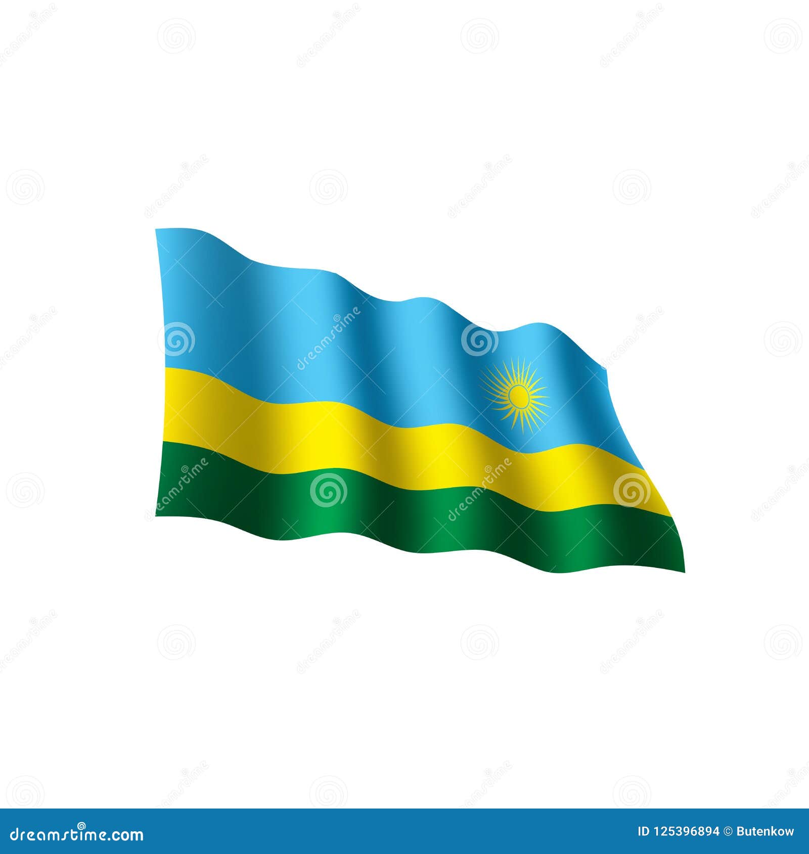 Bandera De Rwanda, Ejemplo Del Vector Ilustración del Vector ...