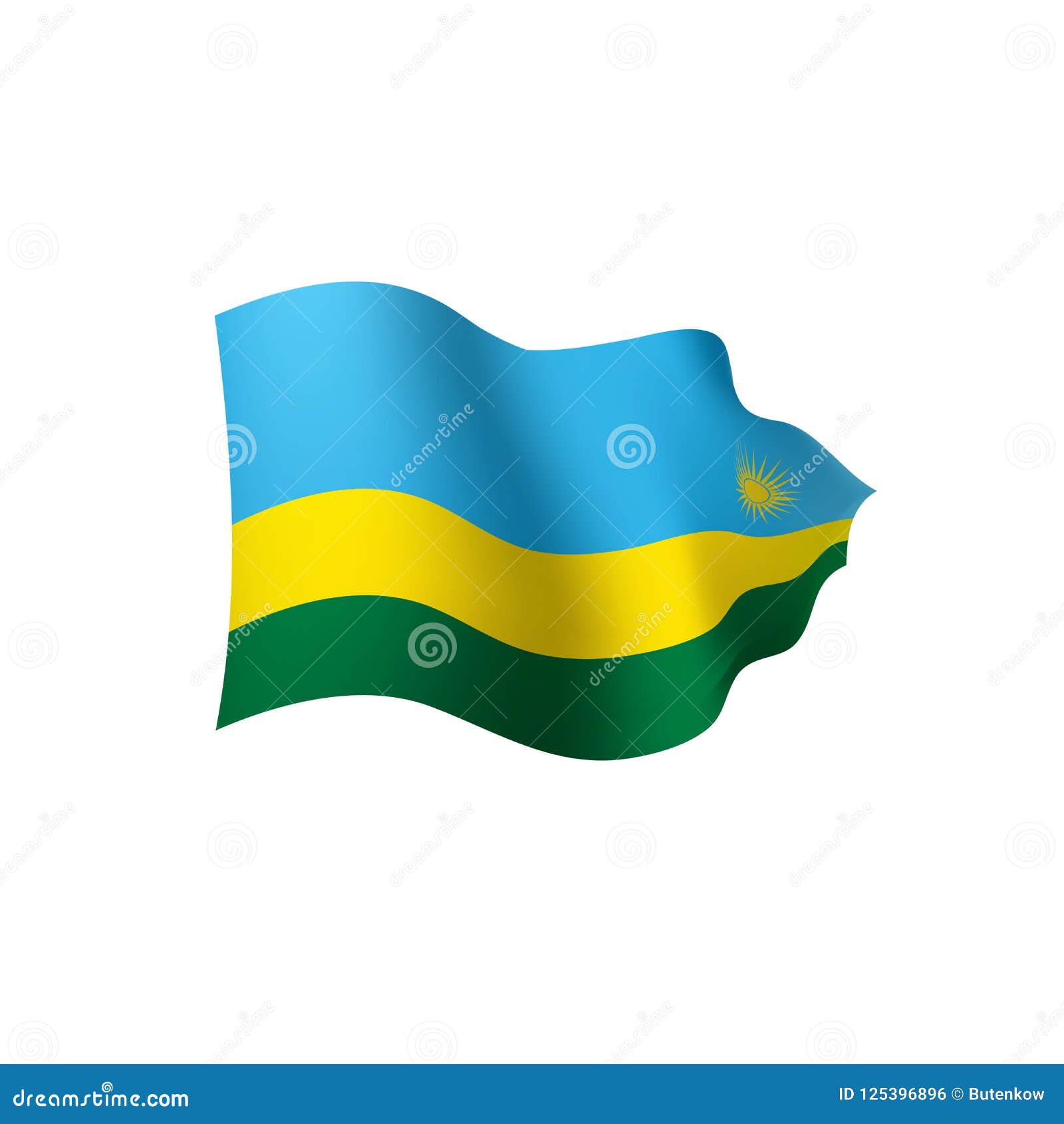 Bandera De Rwanda, Ejemplo Del Vector Ilustración del Vector ...