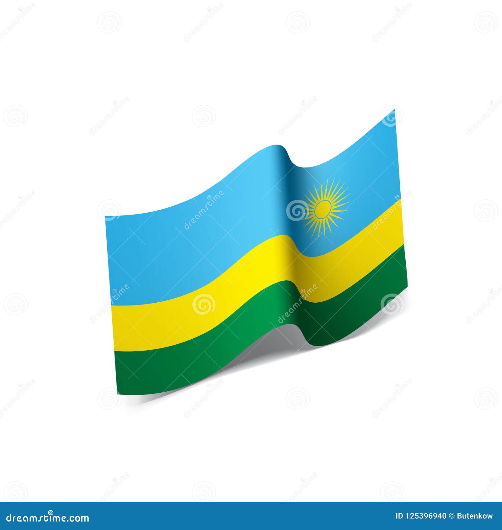 Bandera De Rwanda, Ejemplo Del Vector Ilustración del Vector ...