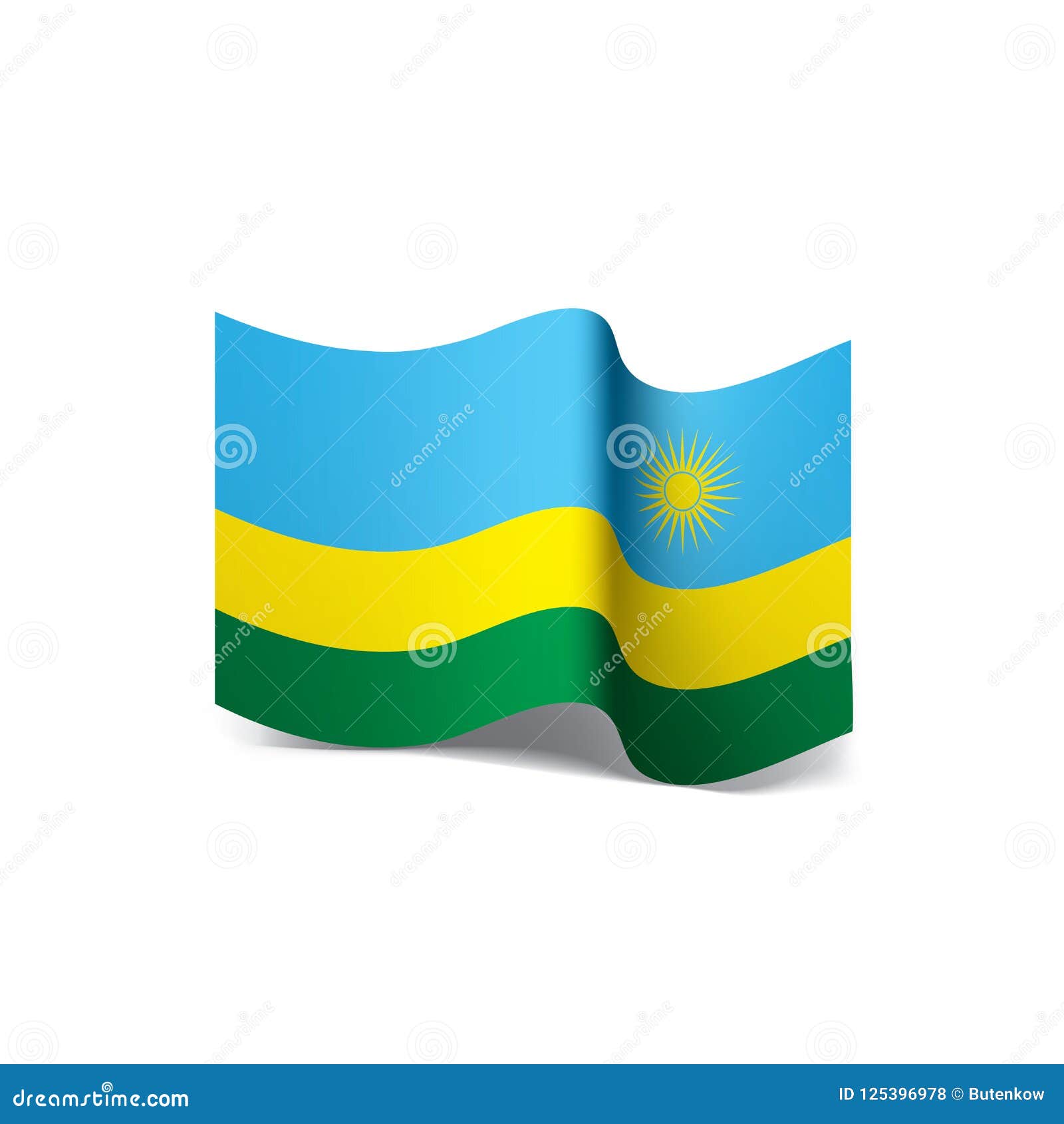 Bandera De Rwanda, Ejemplo Del Vector Ilustración del Vector ...