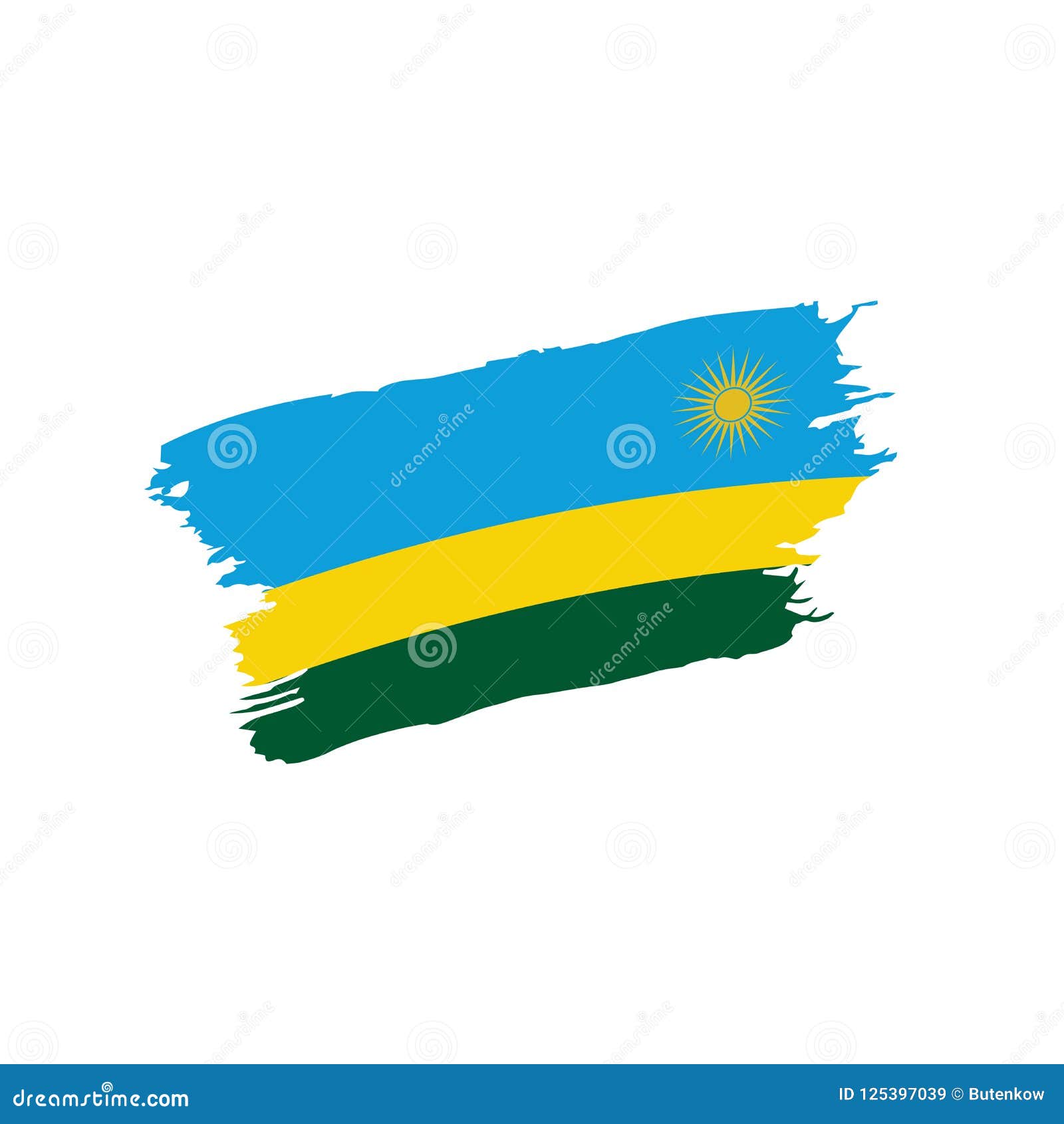 Bandera De Rwanda, Ejemplo Del Vector Ilustración del Vector ...
