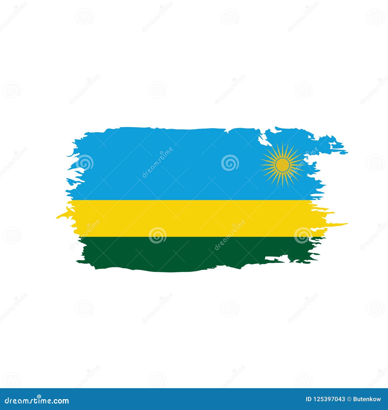 Bandera De Rwanda, Ejemplo Del Vector Ilustración del Vector ...